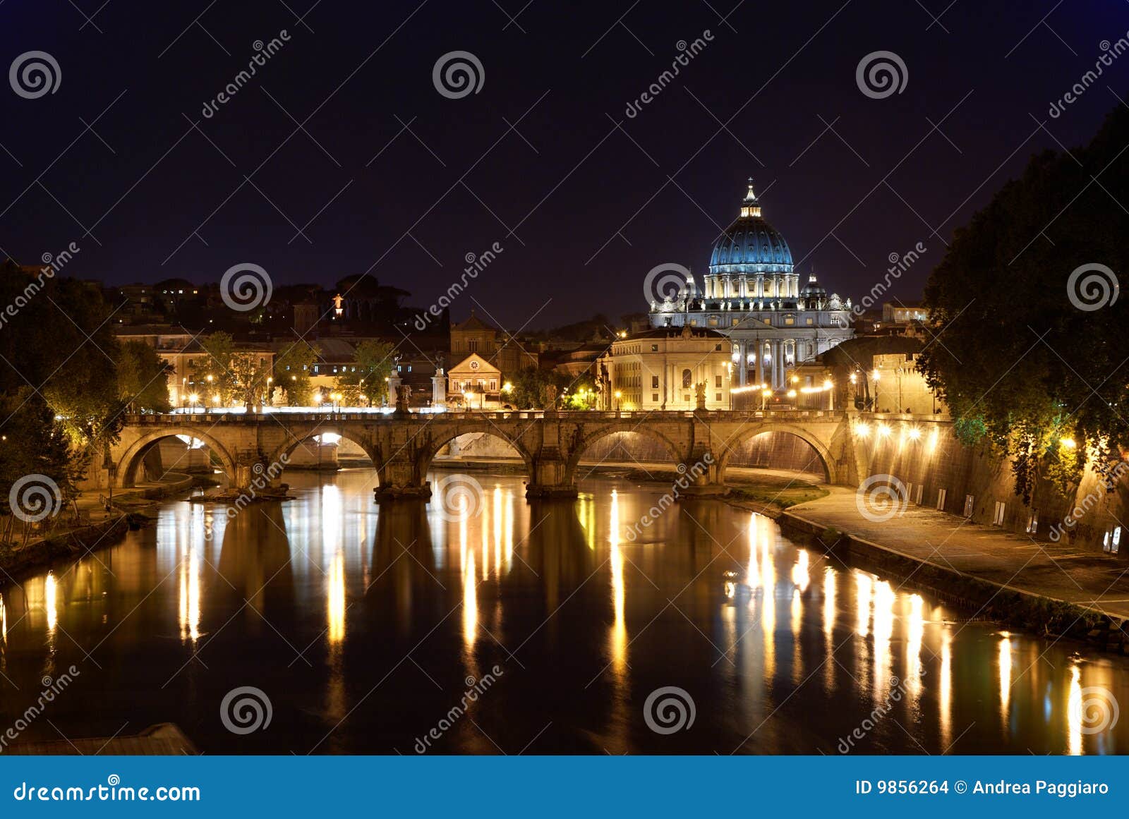 Rome by Night: Saint Peter S Basilica in Vatican Stock Photo - Image of ...