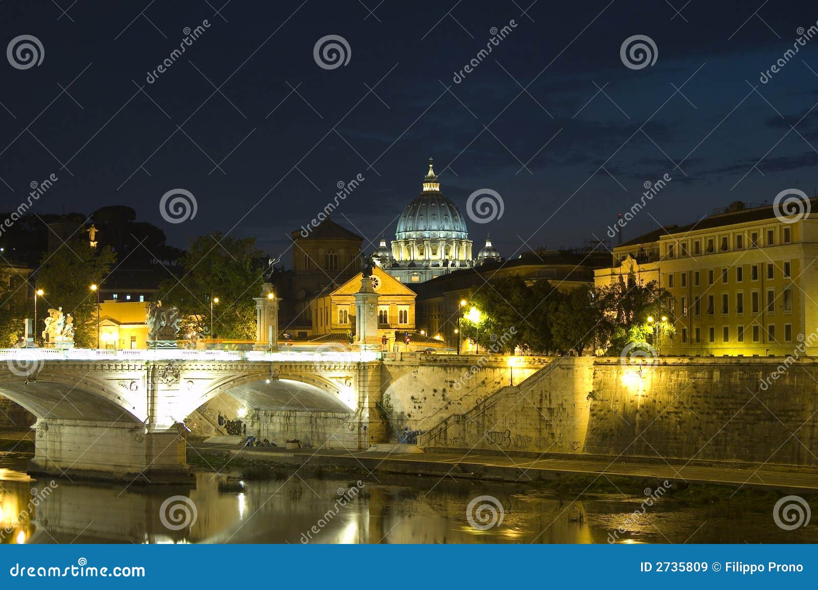 Rome night time view stock image. Image of buildings, city - 2735809