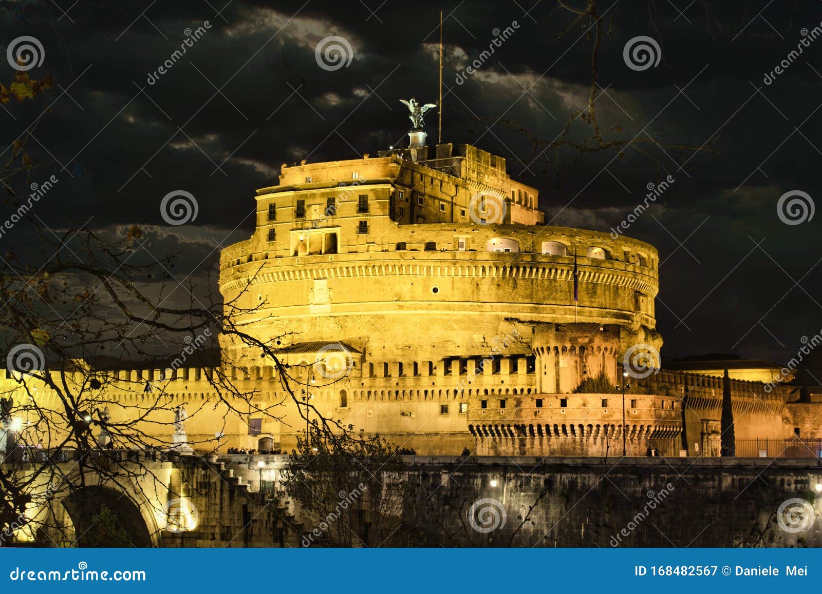 Rome Night View Background stock image. Image of holiday - 168482567