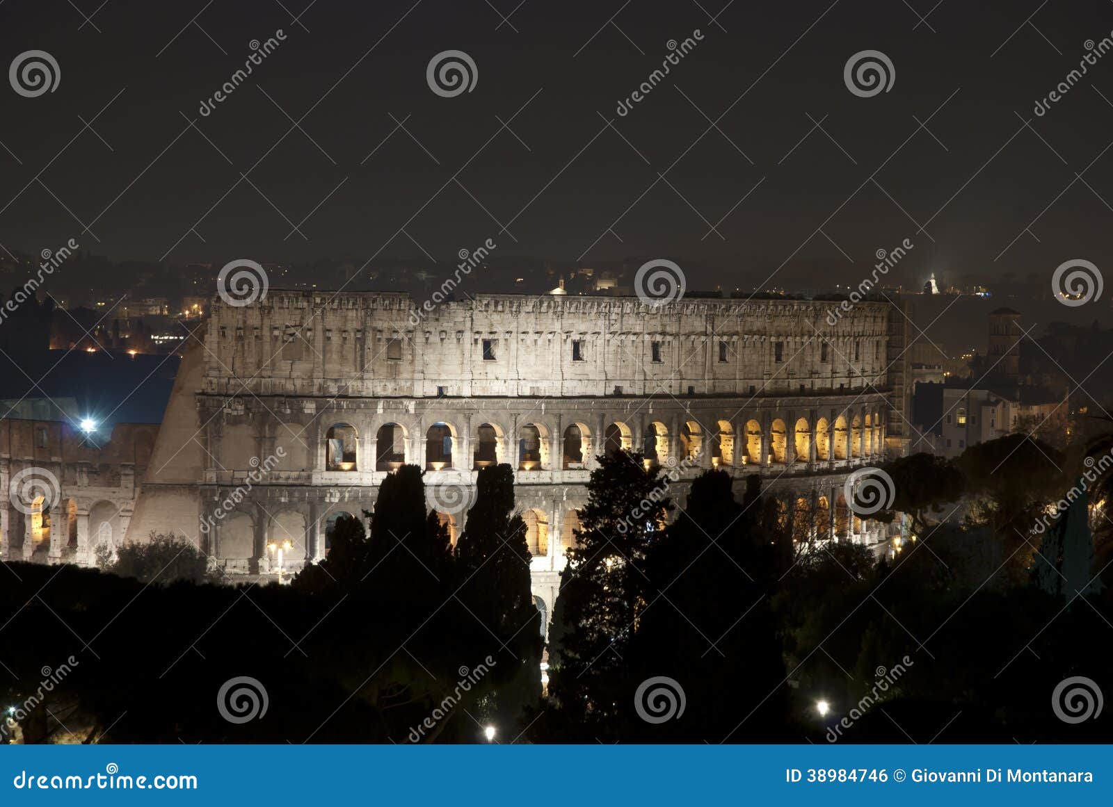 Rome by night stock photo. Image of dusk, arch, amphitheater - 38984746