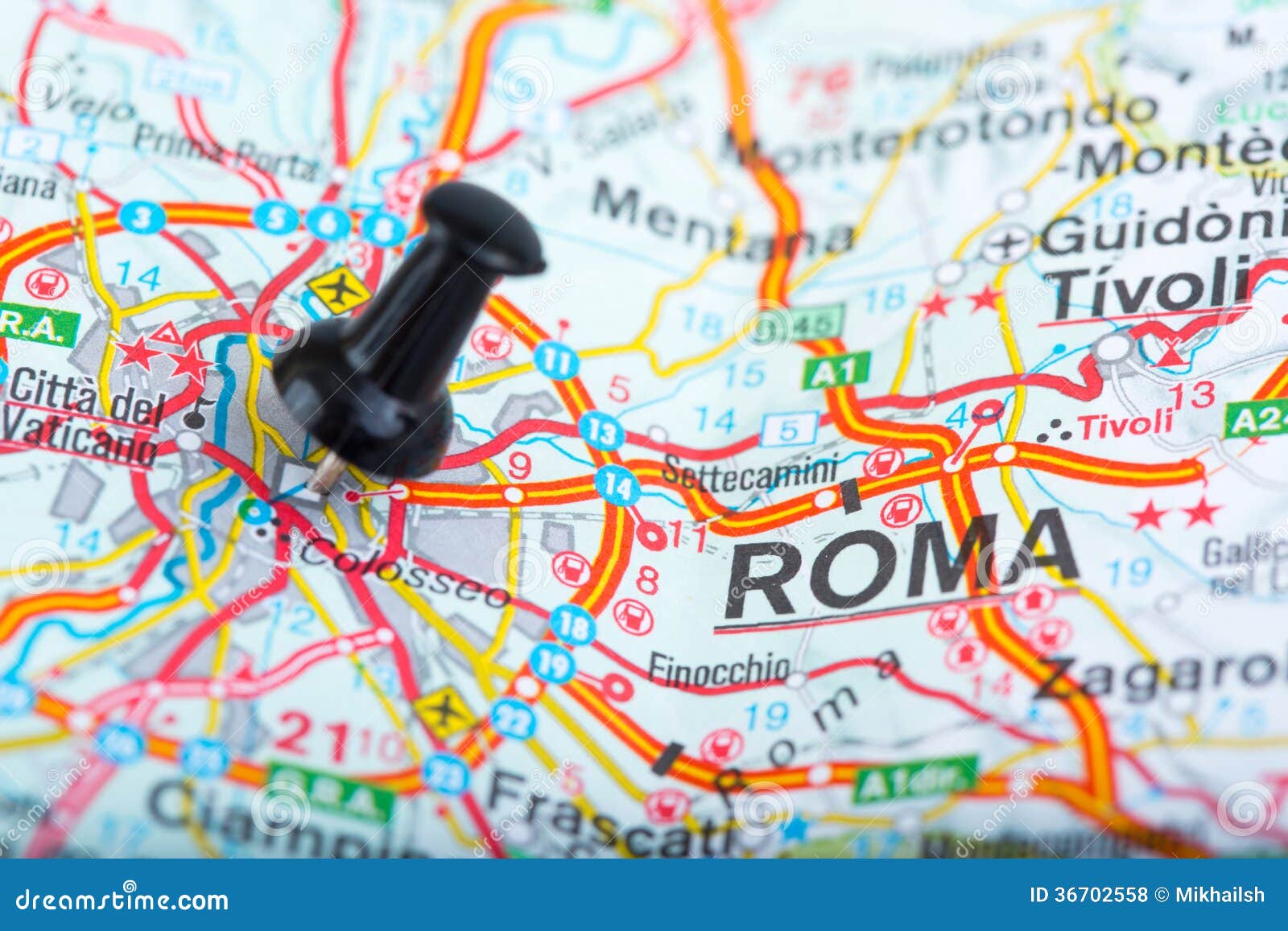 Rome Op Italiaanse Gespelde Kaart Stock Foto - Image of land ...