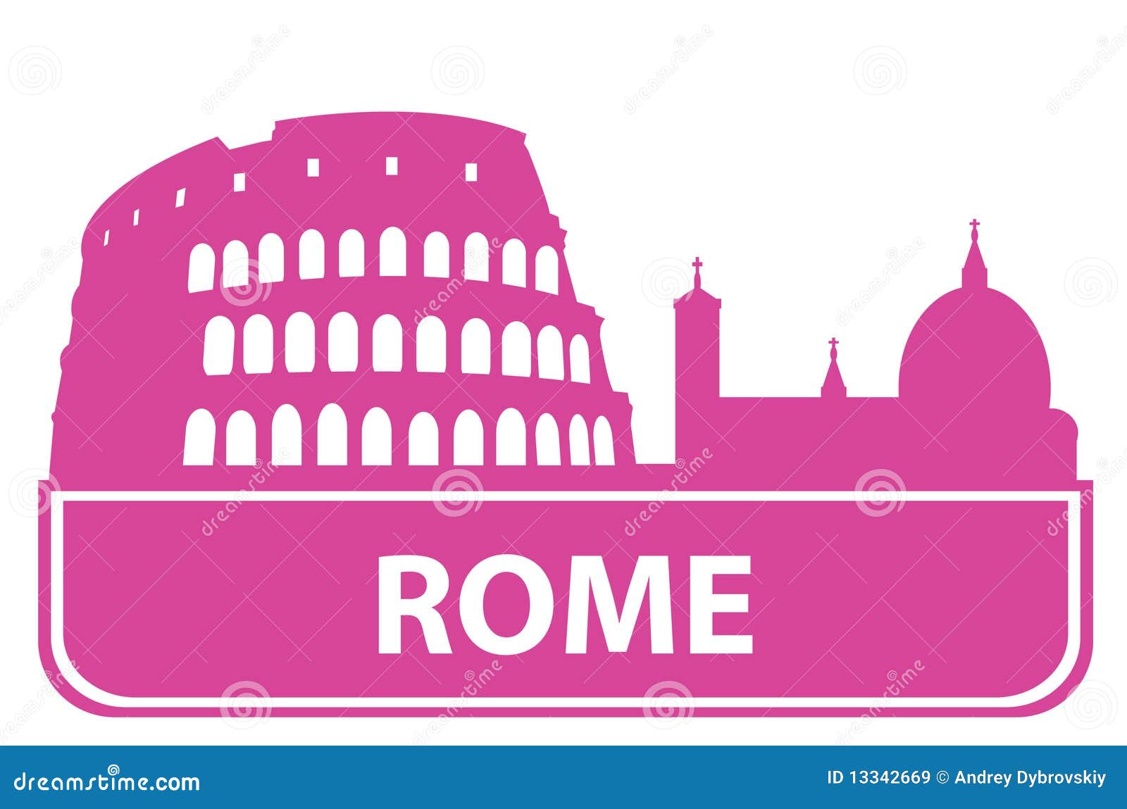 Rome outline stock vector. Illustration of famous, destinations - 13342669