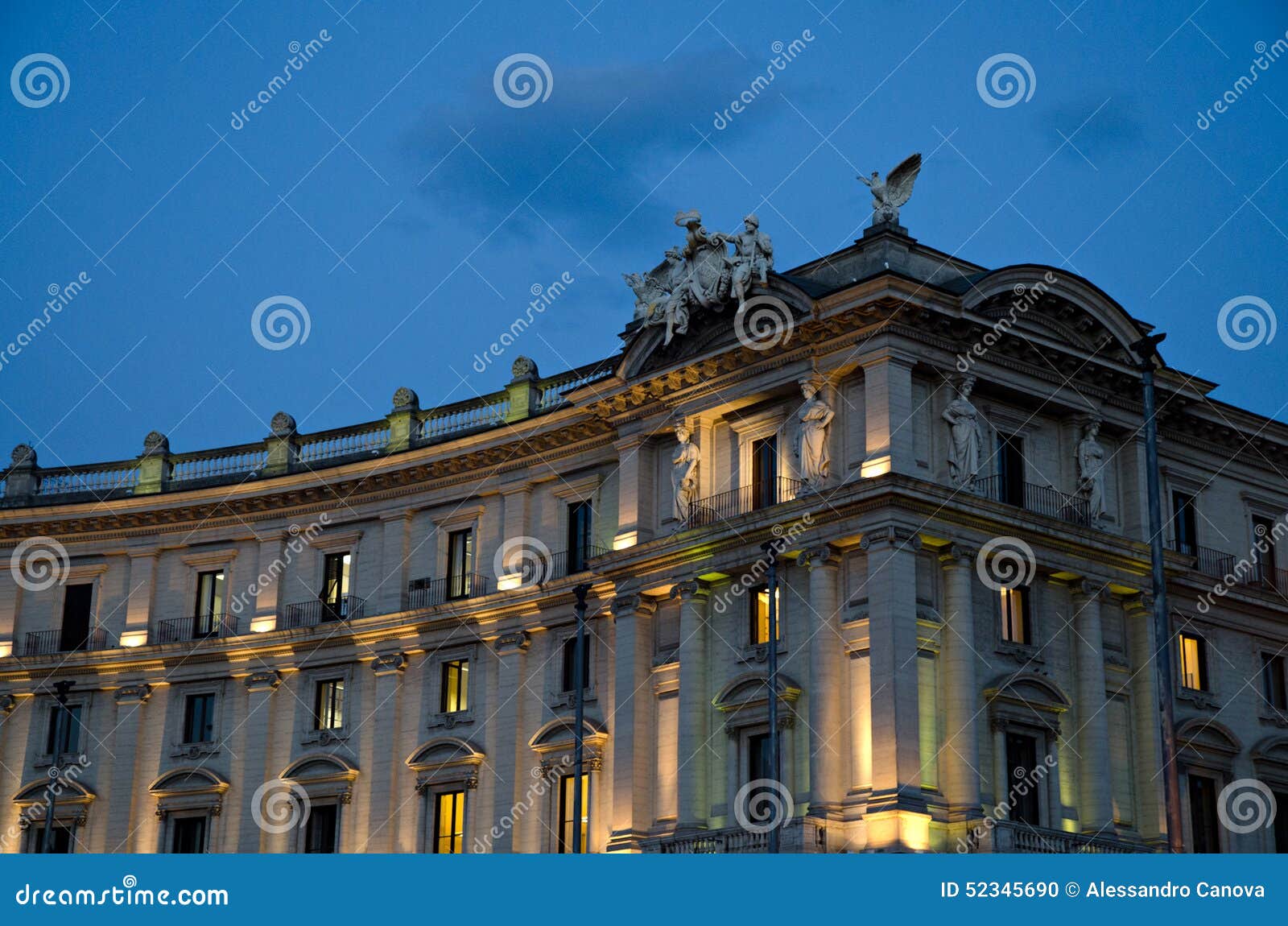 Rome, Palaces in Republic Square Stock Photo - Image of architecture ...