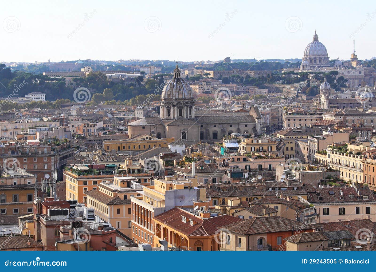 Rome panorama stock image. Image of dome, panoramic, aerial - 29243505