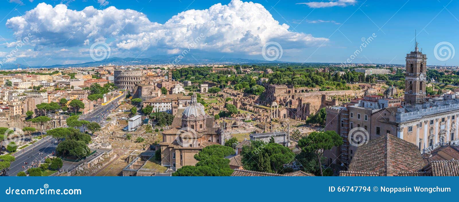 Rome panorama city skyline stock photo. Image of roma - 66747794