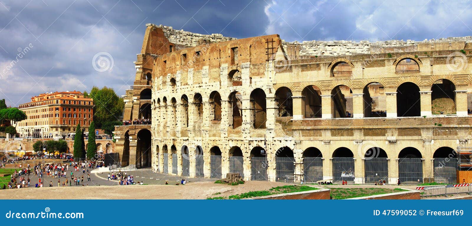 Rome, Panoramic View with Colosseo Editorial Photography - Image of ...