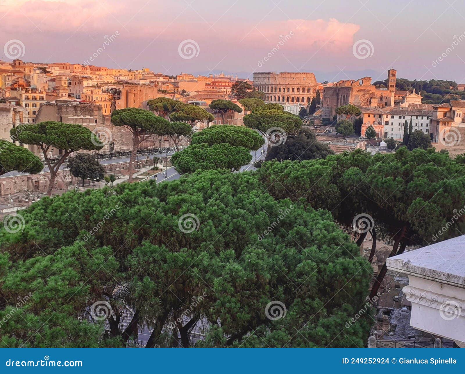 Rome Portrait Amazing Colosseum Stock Photo - Image of building, tree ...
