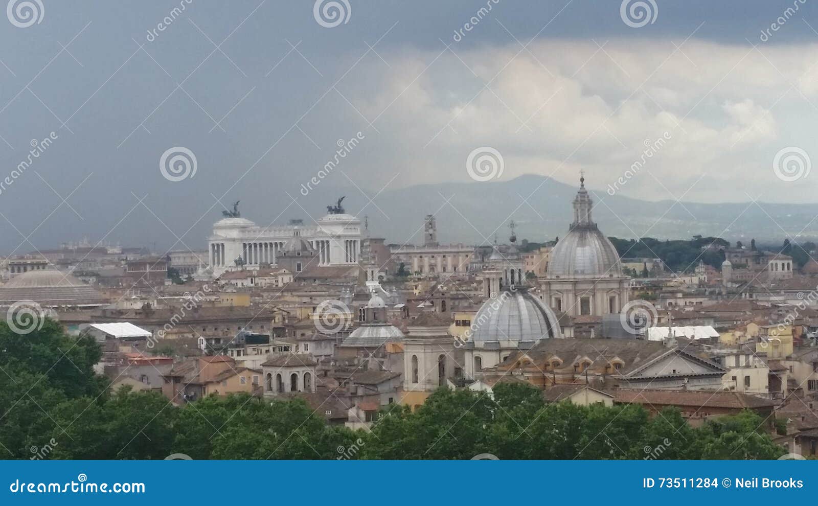 Rome in the Rain stock photo. Image of castle, rain, stormy - 73511284