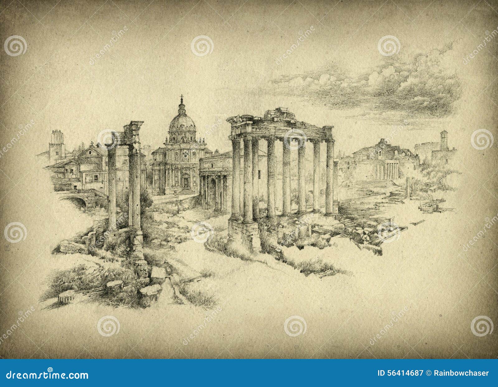 Rome stock illustration. Illustration of grandeur, church - 56414687