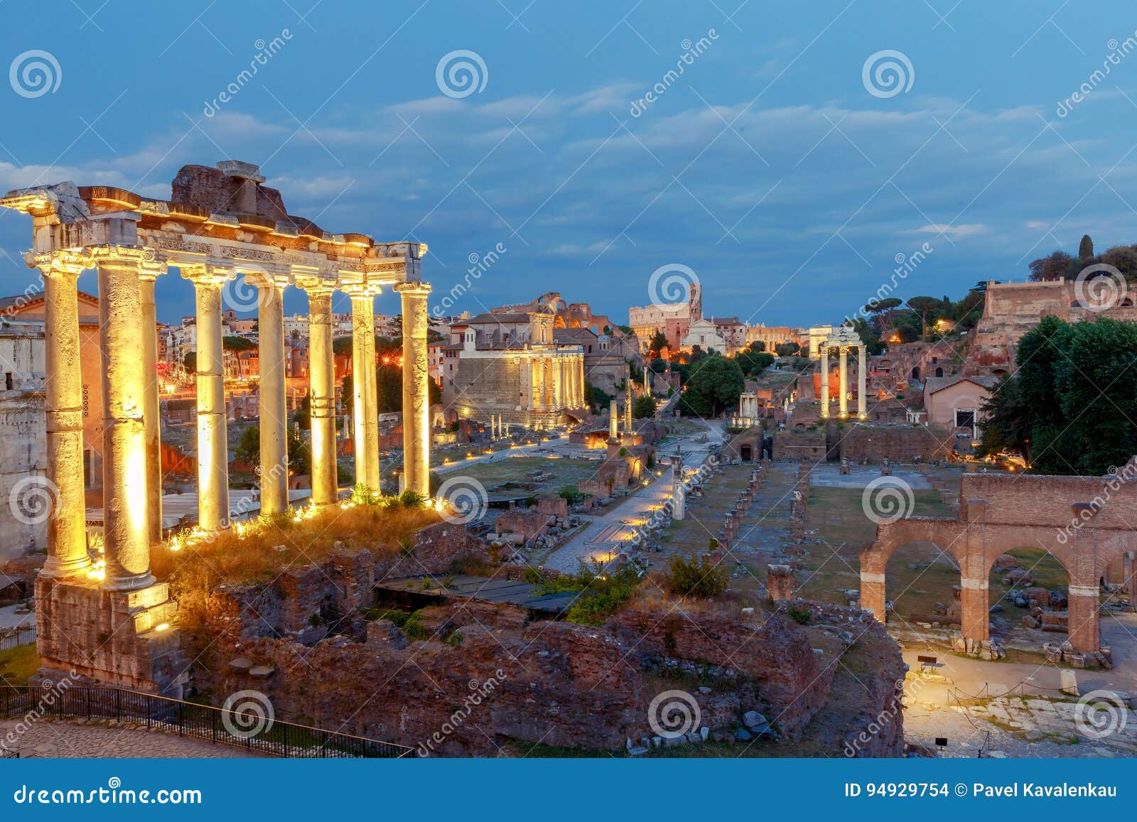 Rome. Roman Forum at Sunset. Stock Photo - Image of travel, europe ...