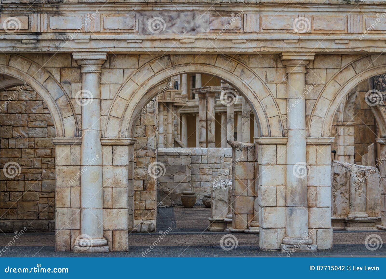 Rome Ruins Imitation in Amusement Park Stock Photo - Image of ...