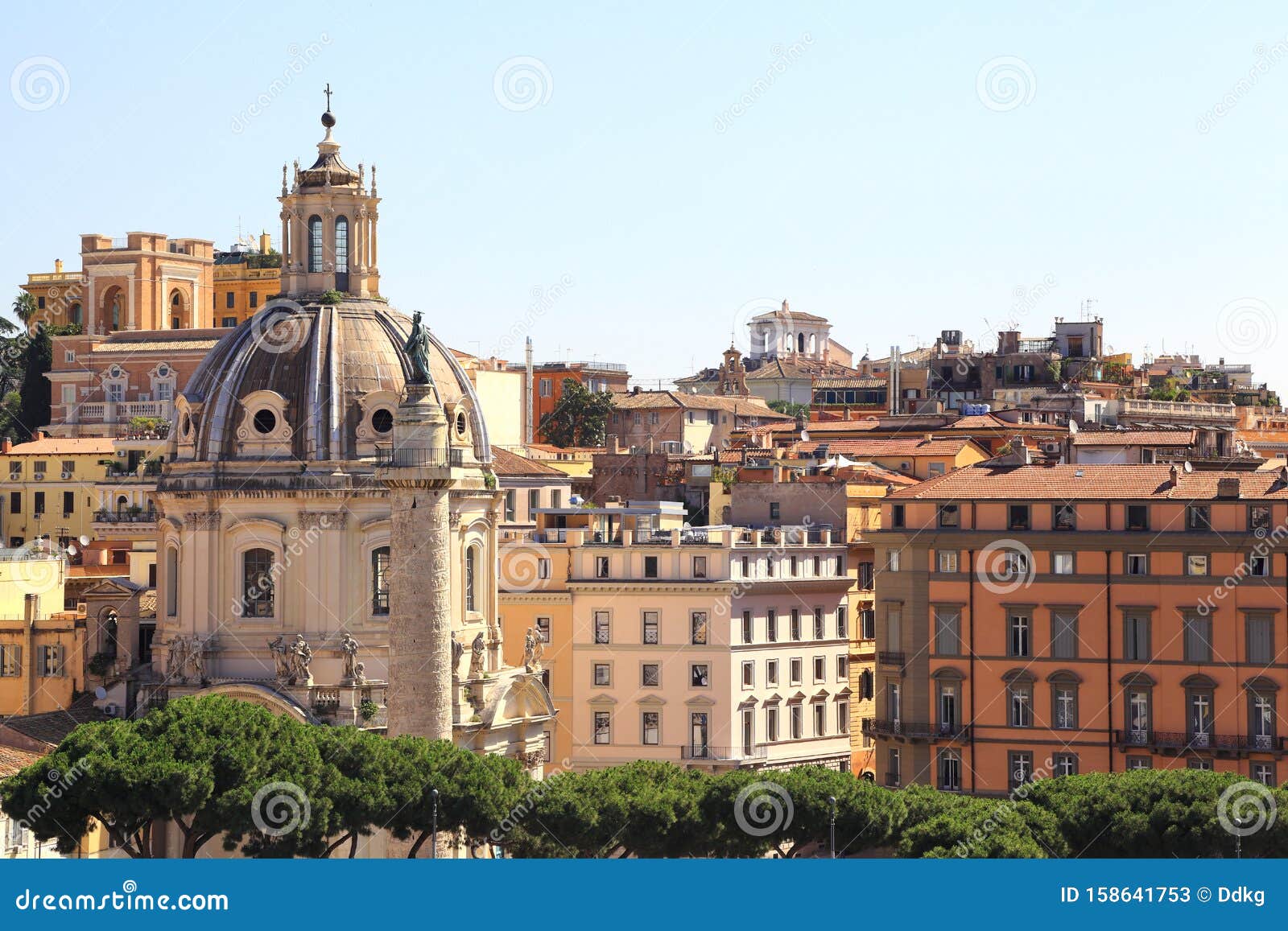 Rome, Skyline of the Ancient City Stock Image - Image of trajans, rome ...