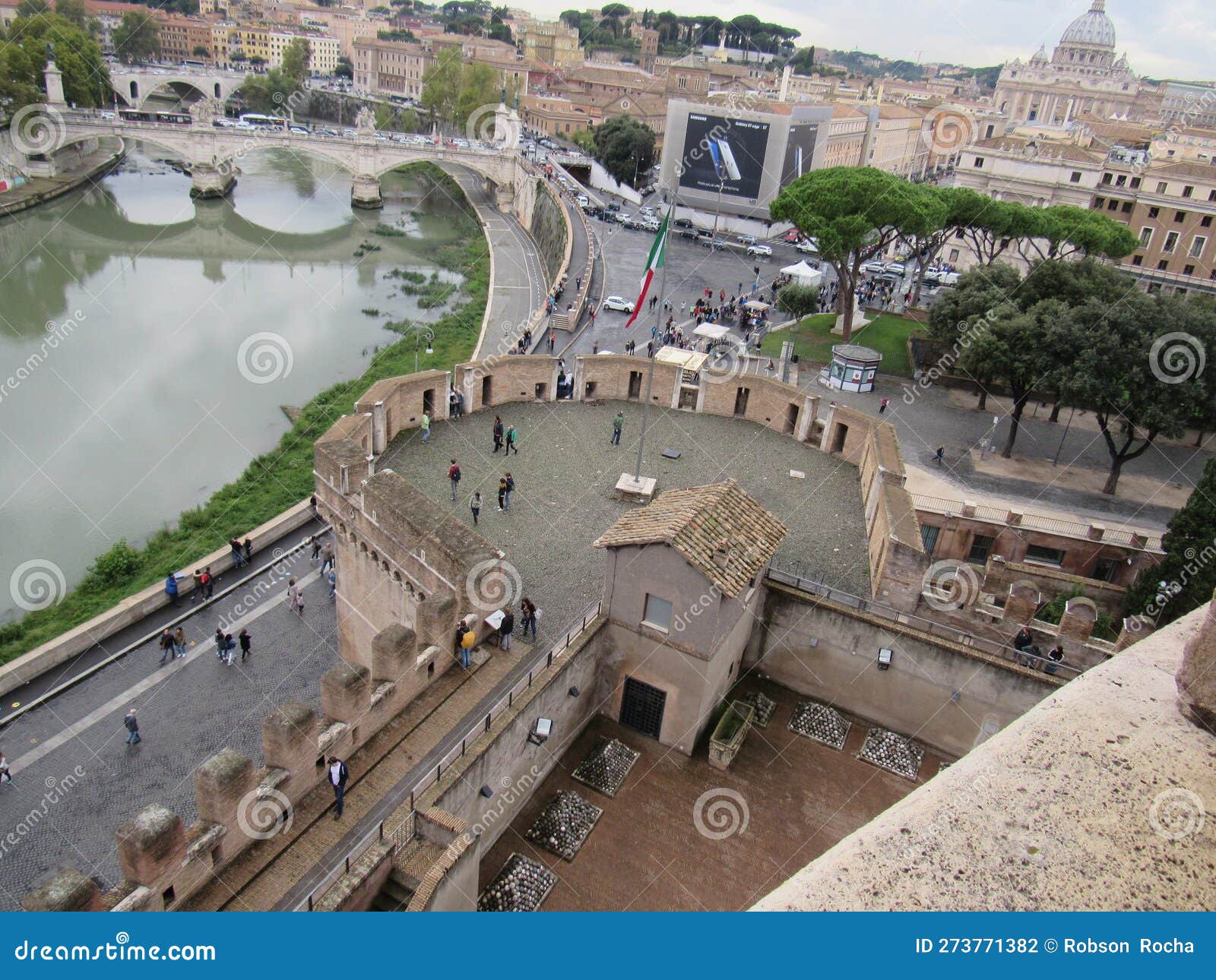 Rome Seen from Top of Castle of San Angelo. Stock Photo - Image of ...
