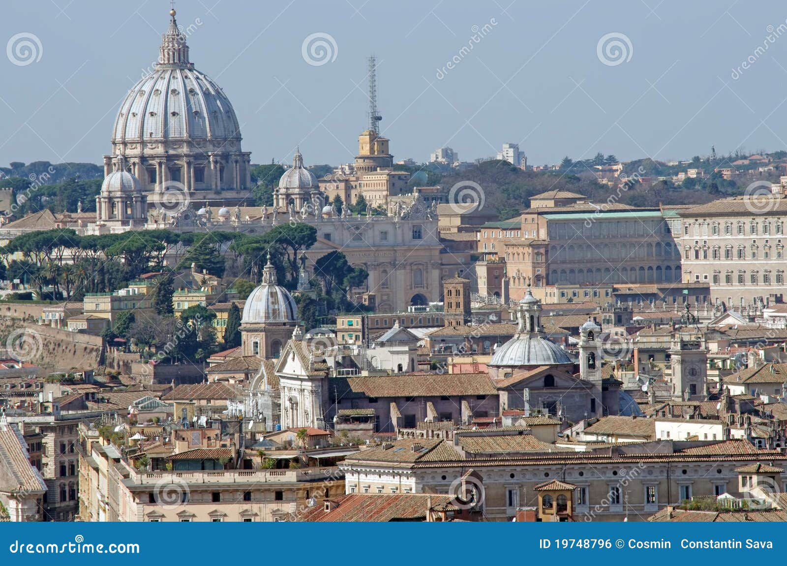 Rome Skyline Roman Forum And Colosseum Aerial View Ancient Historical ...