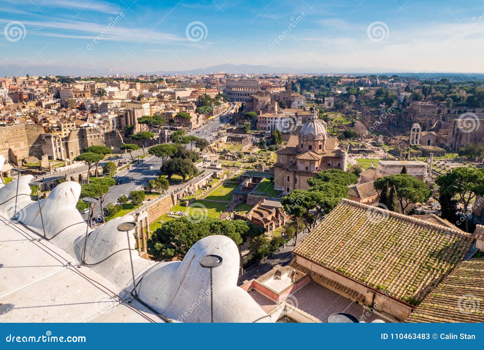 Rome Skyline from Above Panorama Over the Roman Forum Editorial Stock ...