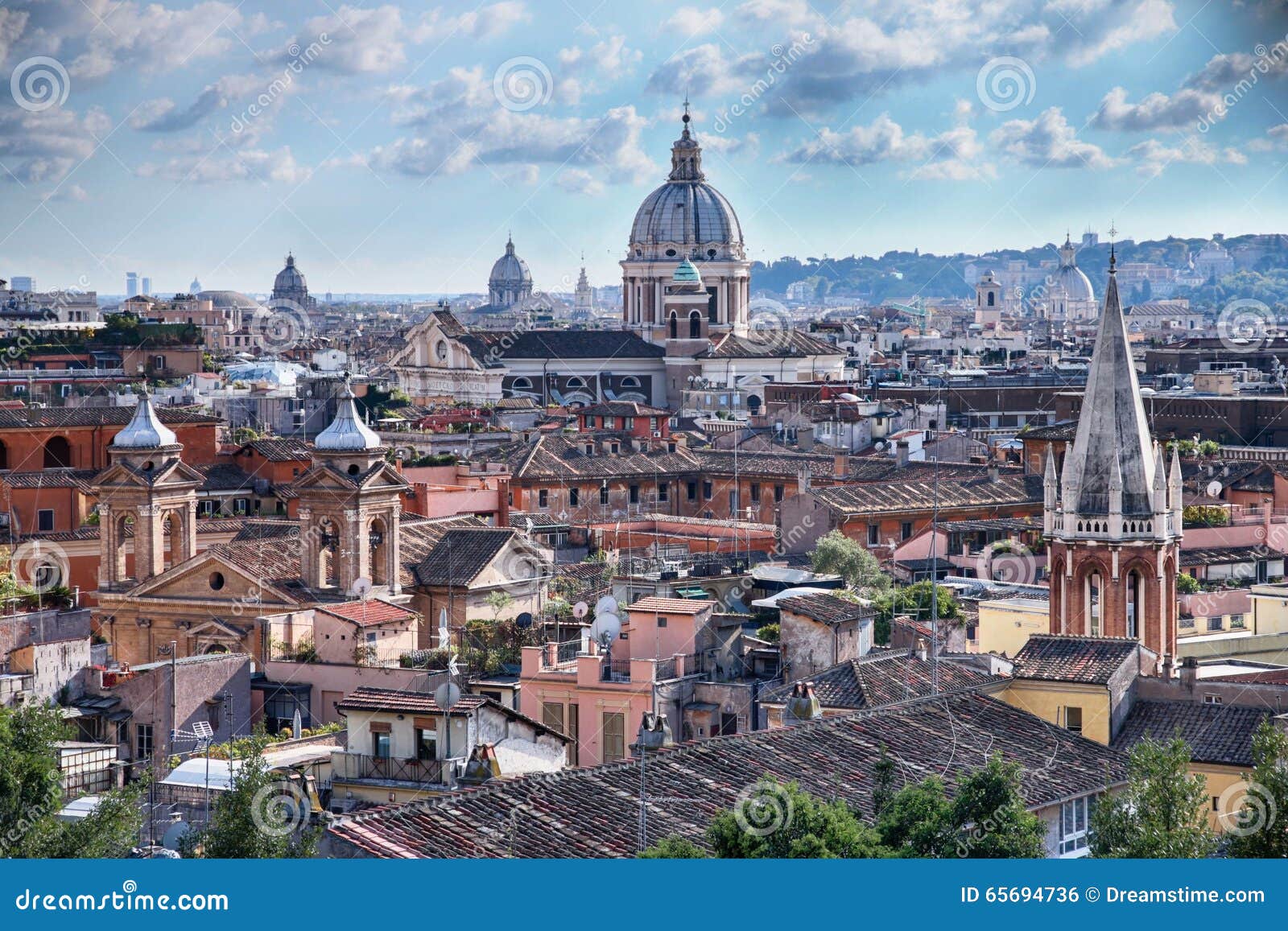 Rome Skyline stock photo. Image of rome, roofs, church - 65694736