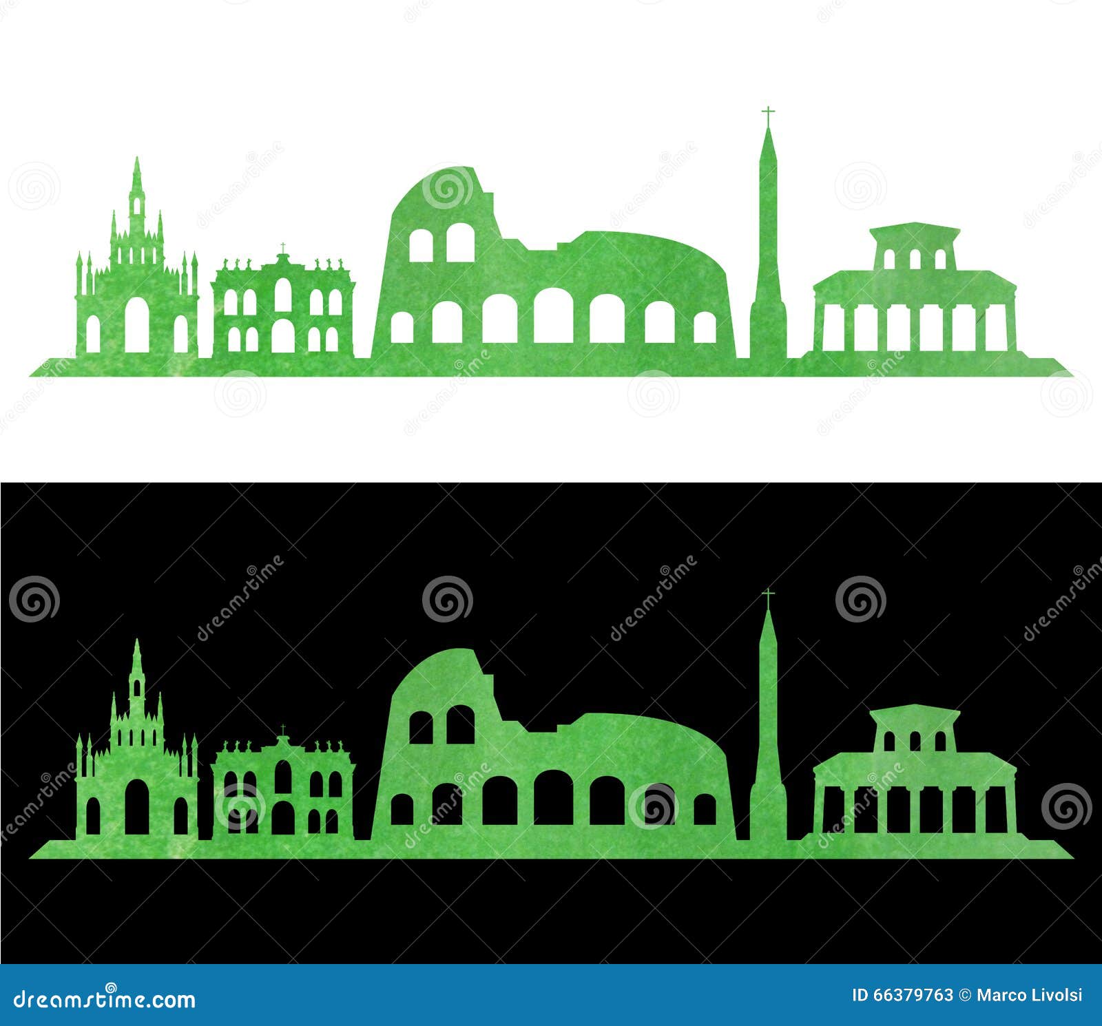 Illustrated Map Of Rome With Famous Symbols, Landmarks, Buildings ...