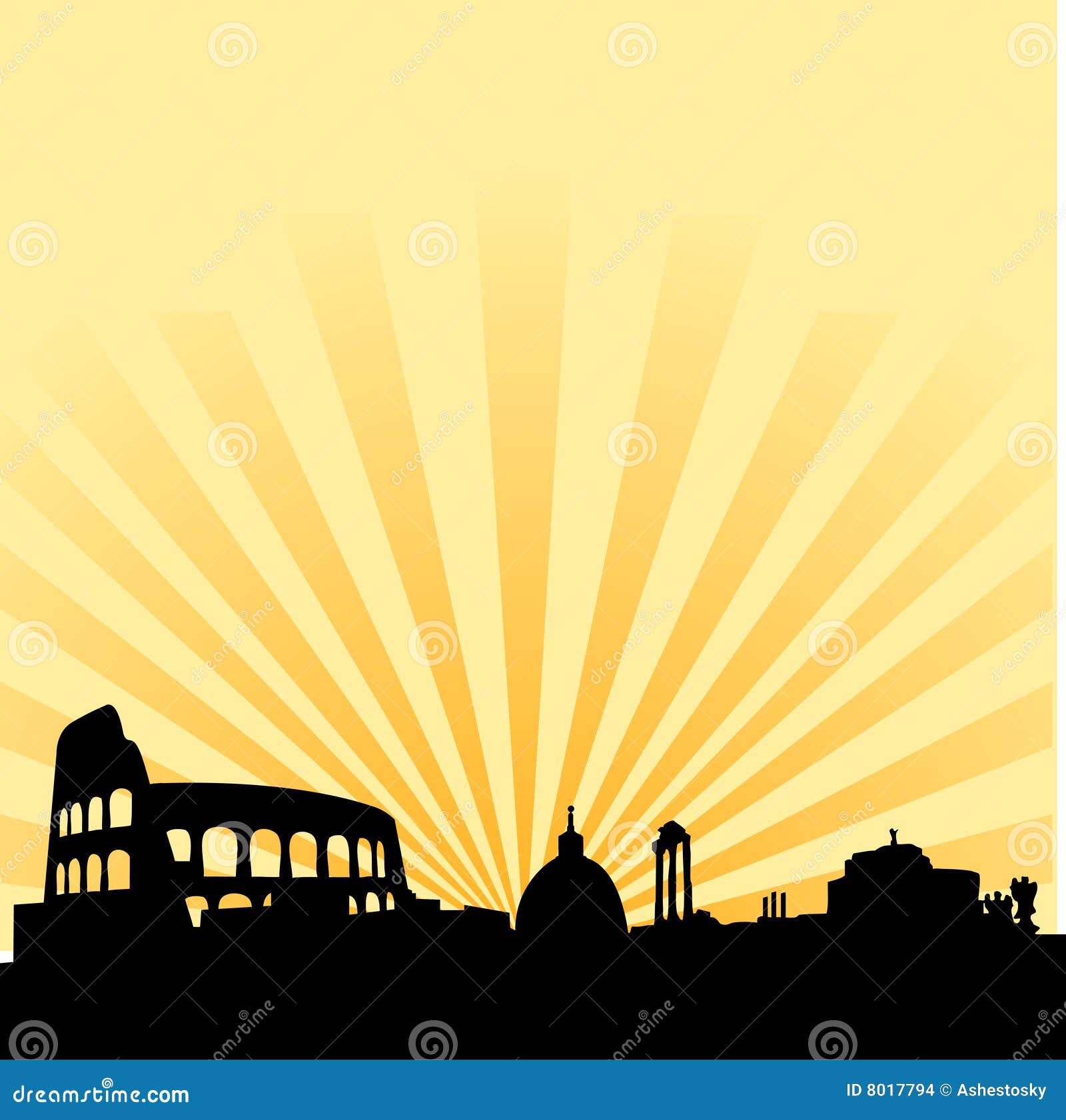 Rome Skyline Vector Silhouette Stock Vector - Illustration of vector ...
