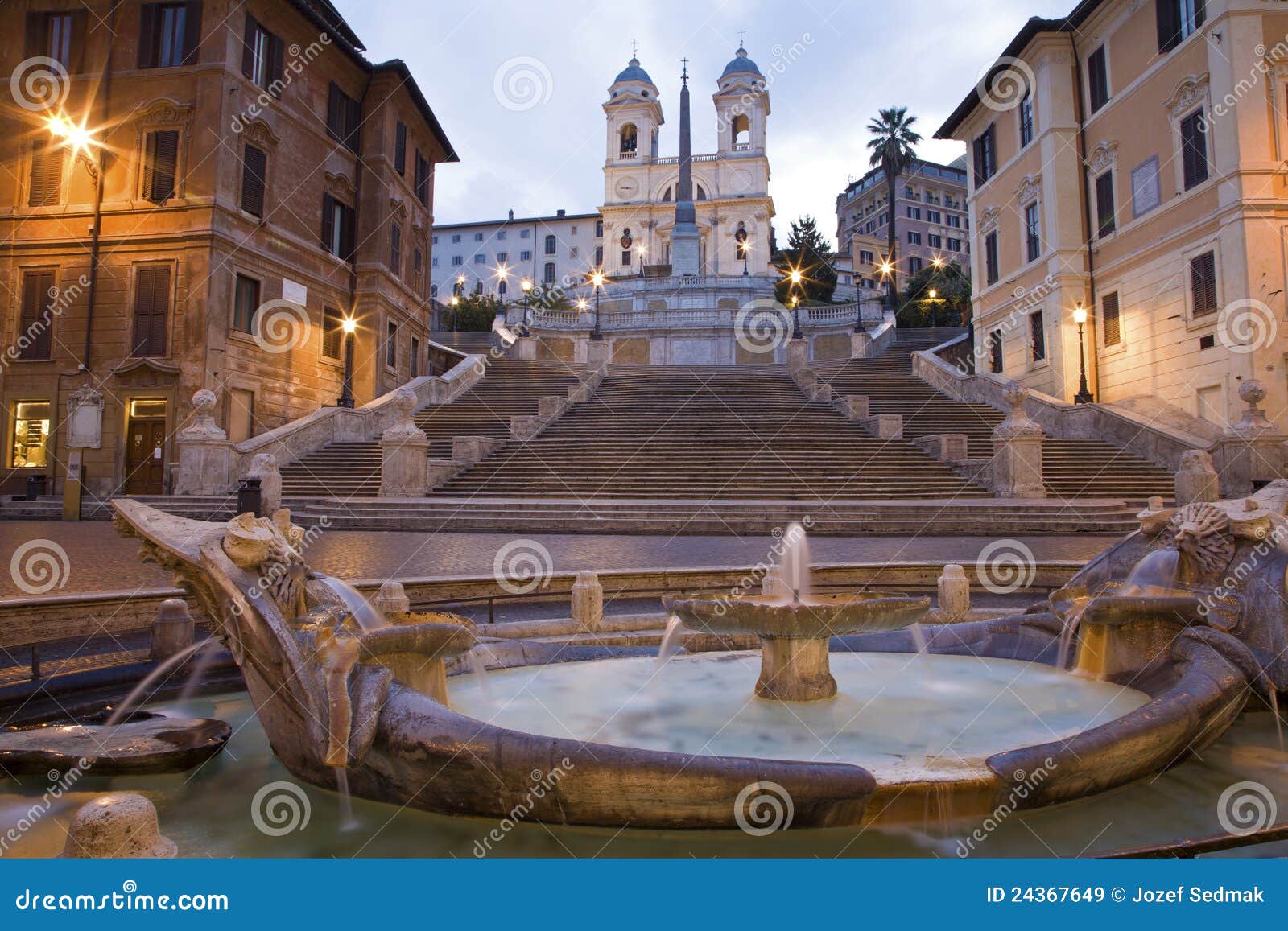 Rome - Spain Stairs in Morning Stock Image - Image of faith, morning ...