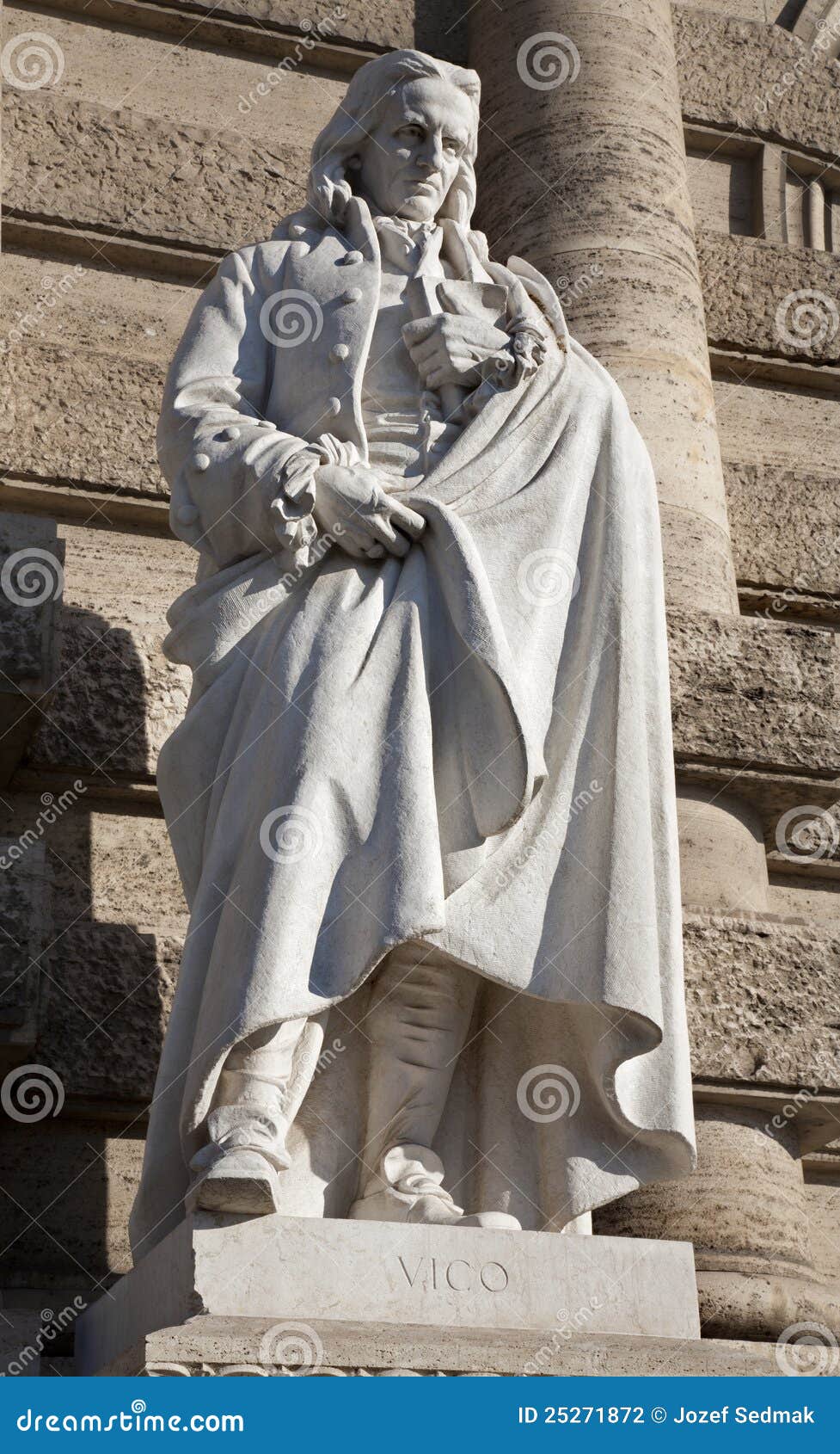 ROME - Statue of Philosopher Vico Stock Photo - Image of palace ...