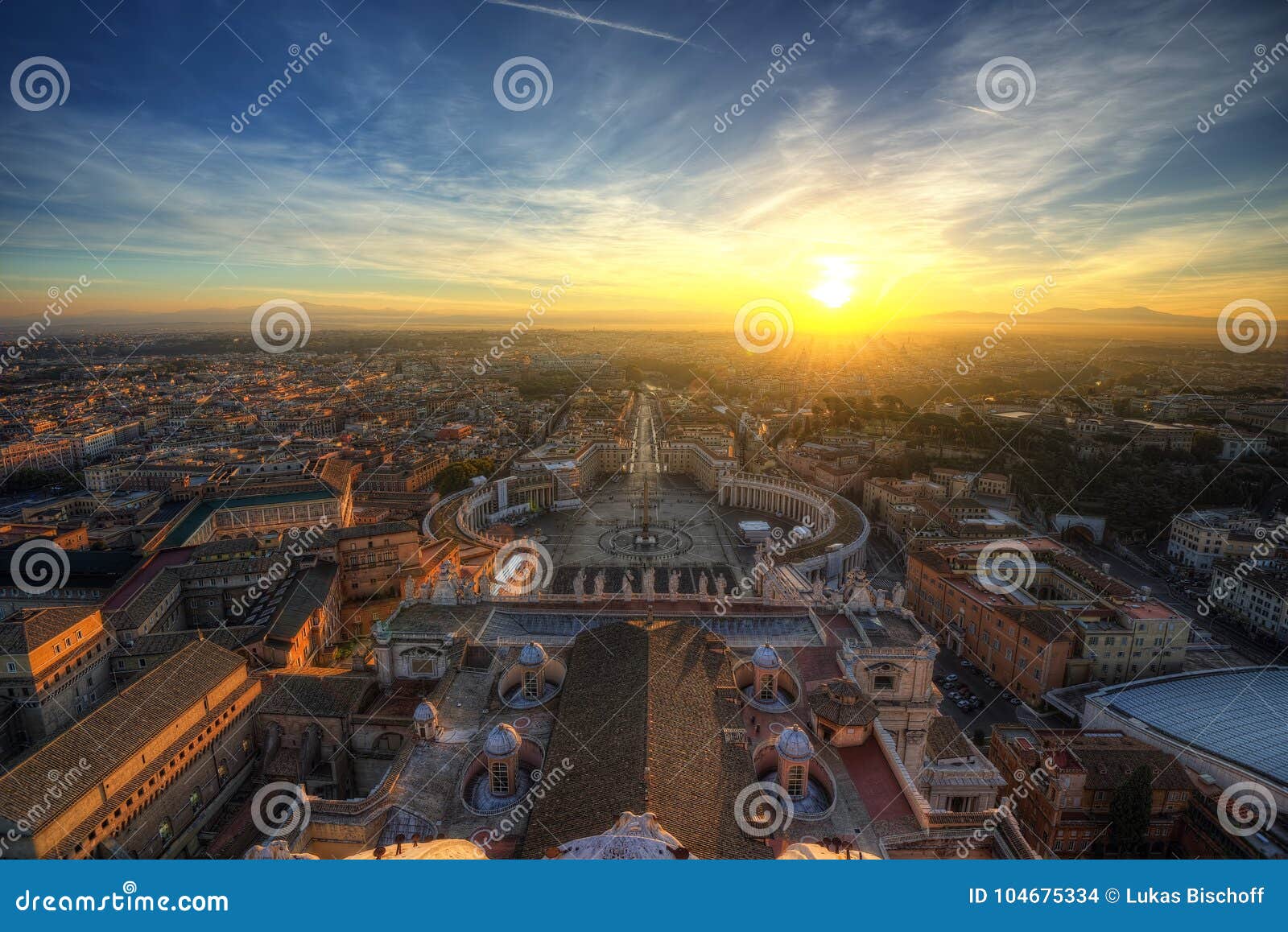 Rome Sunset Vatican stock photo. Image of dramatic, city - 104675334