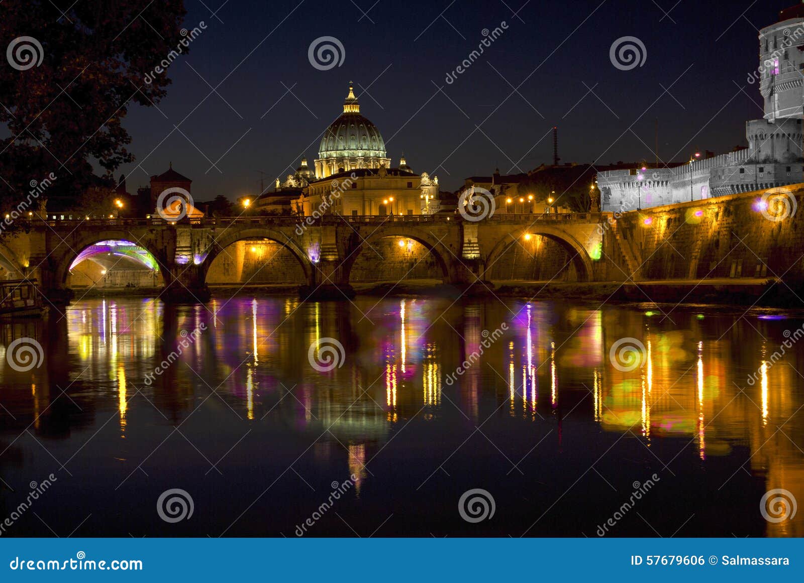 Rome. Tiber River with the St Peter S Basilica Stock Photo - Image of ...