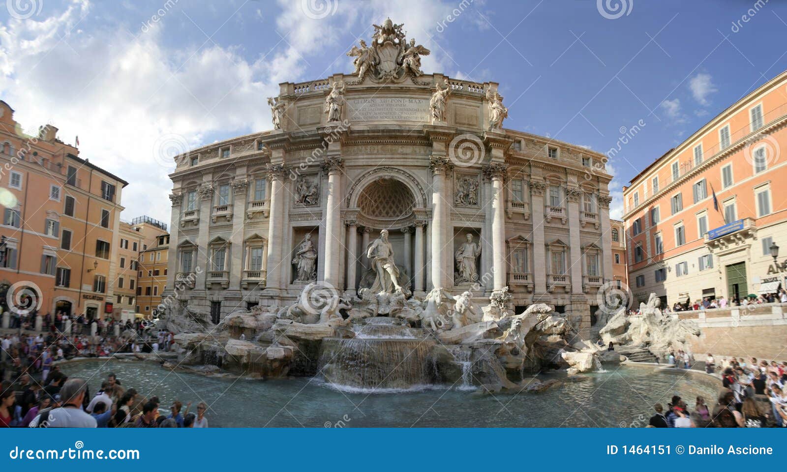 Rome - Trevi Fontein - Panorama Stock Afbeelding - Image of mythologie ...