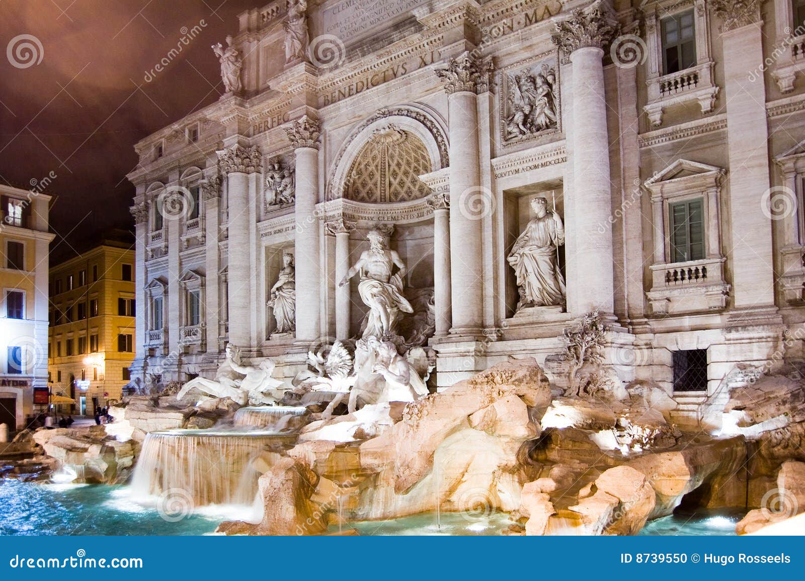 Rome Trevi Fountain stock photo. Image of trevi, illumination - 8739550