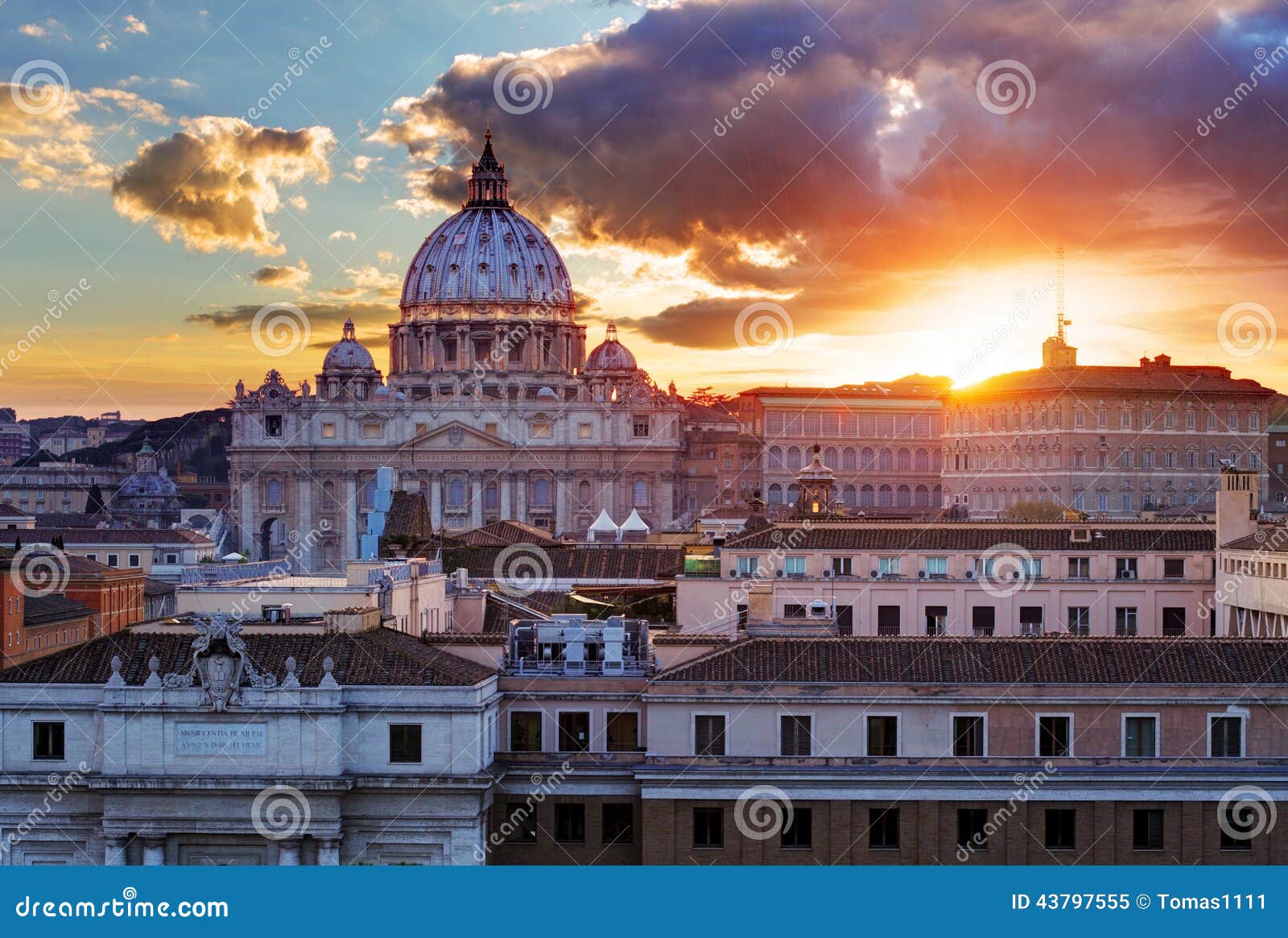 Rome, Vatican City at Sunset Stock Image - Image of church, italy: 43797555