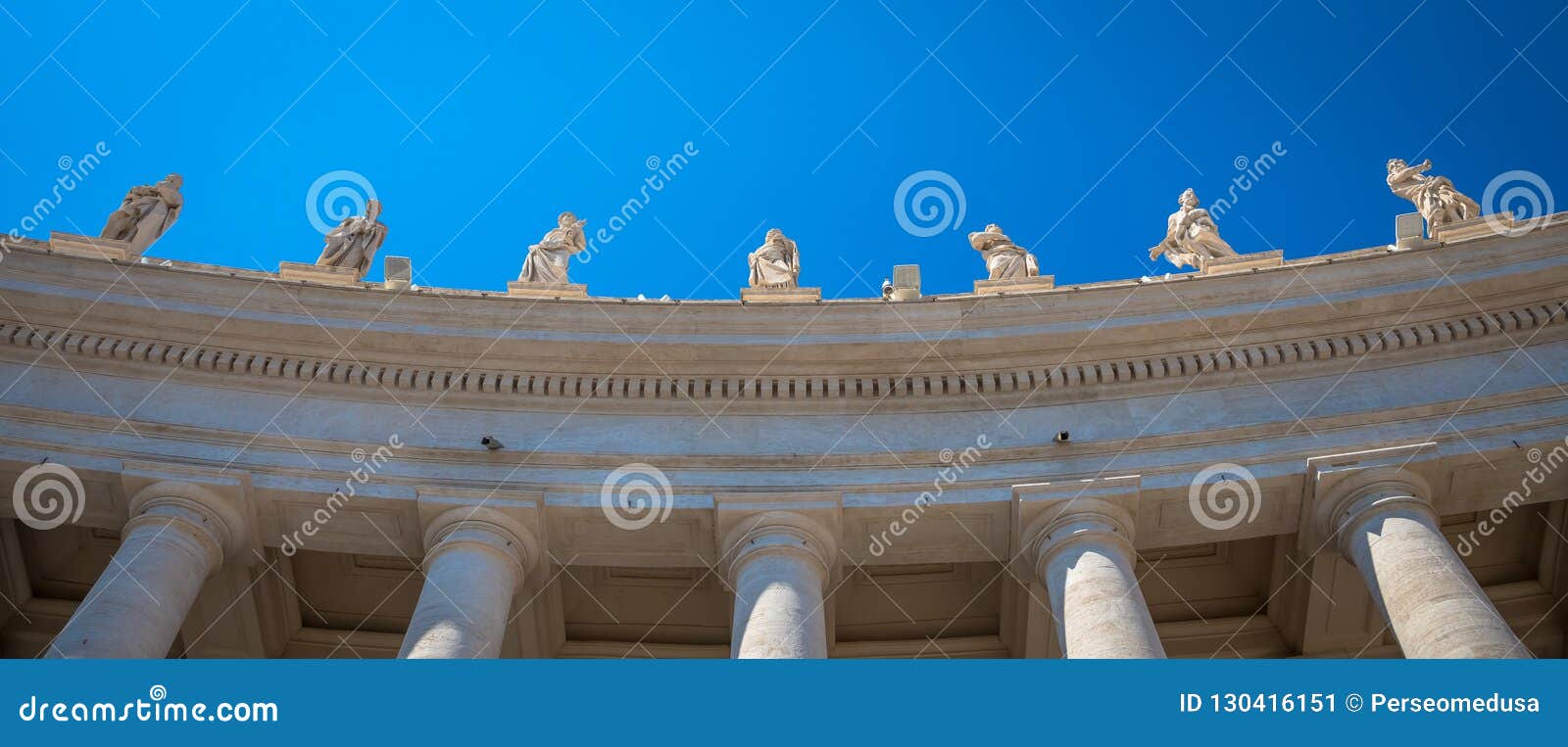 Saint Peter Columns in Rome Editorial Photo - Image of blue, basilica ...