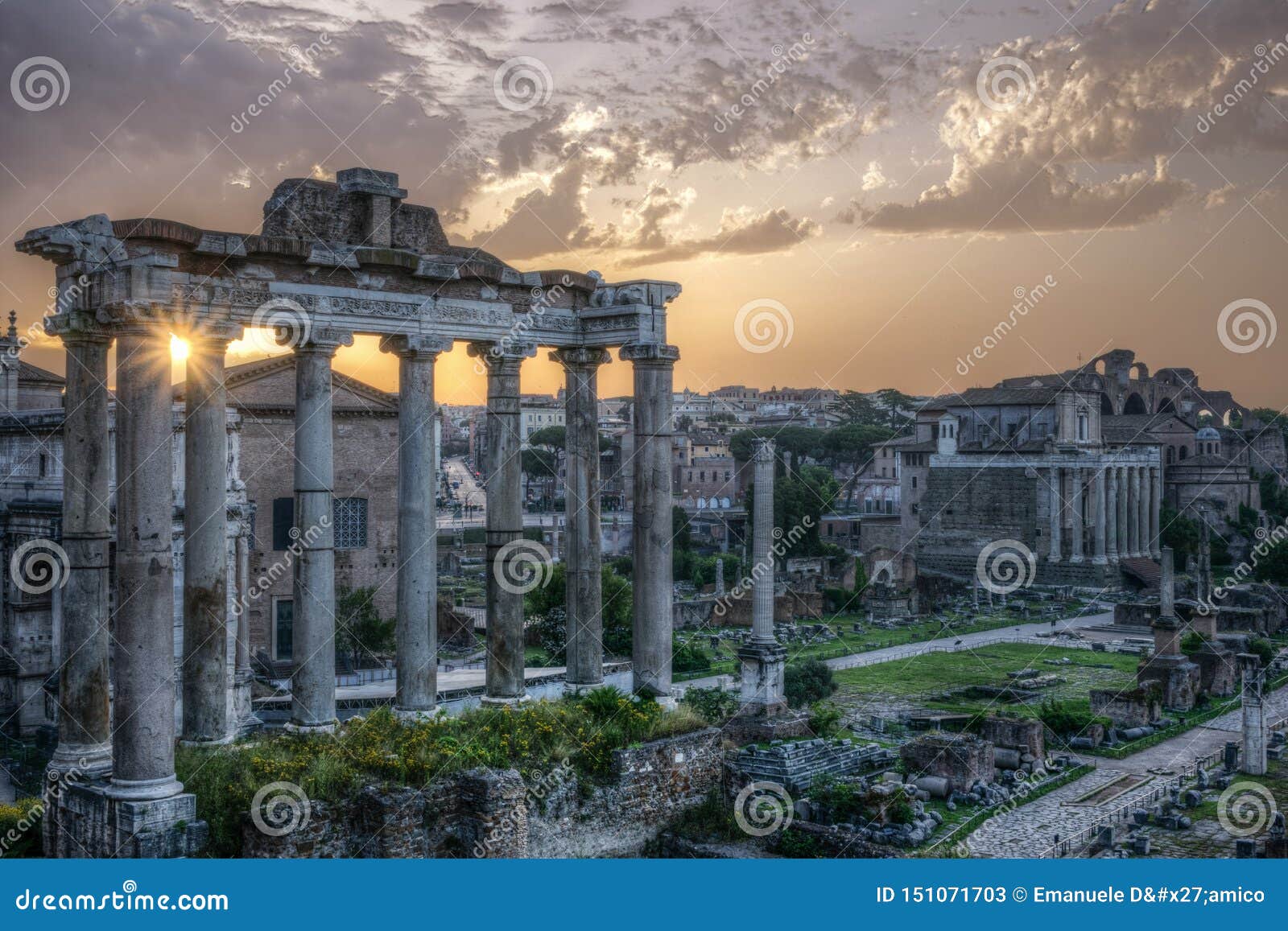 Rome. View of the Imperial Forums Stock Image - Image of road ...