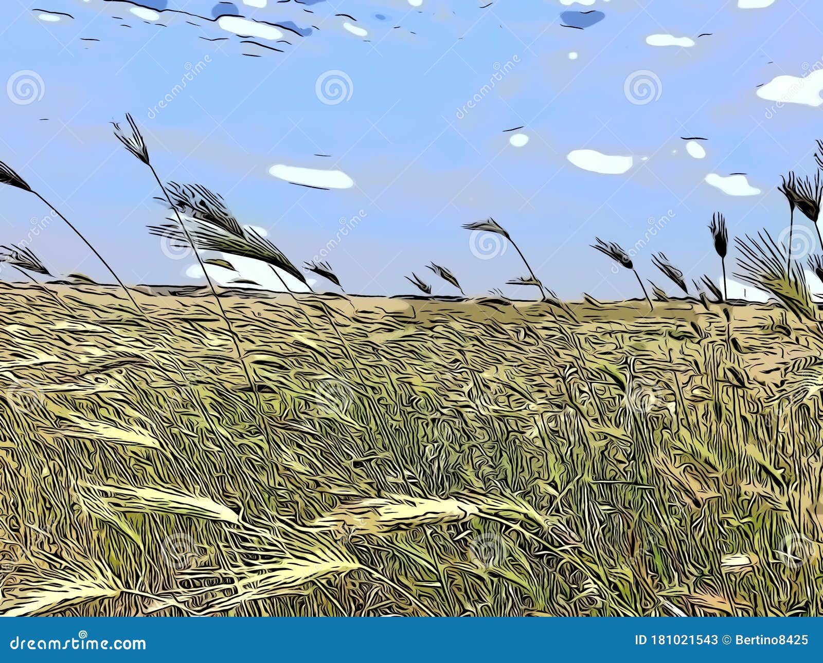Rome wheat fields stock illustration. Illustration of flows - 181021543