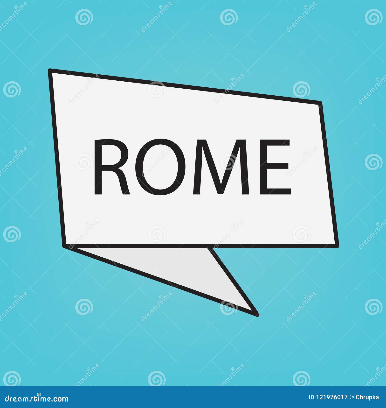 Rome word on sticker stock vector. Illustration of sticker - 121976017