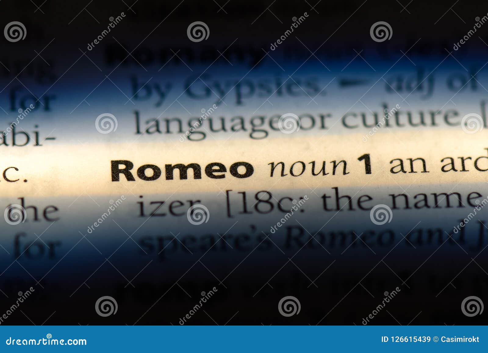 Romeo stock image. Image of definition, closeup, concept - 126615439