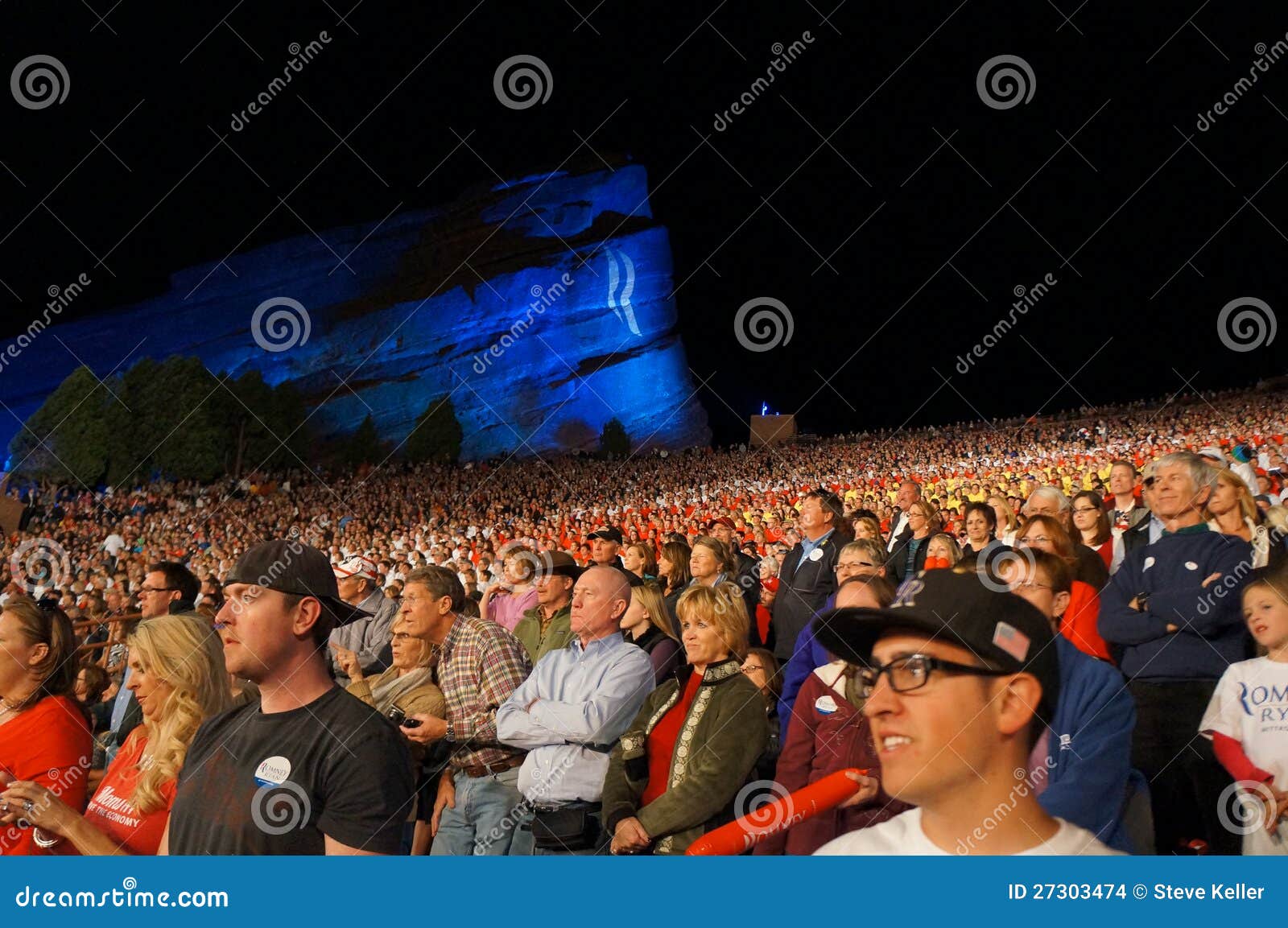Romney Red Rocks Crowd editorial stock image. Image of voters - 27303474