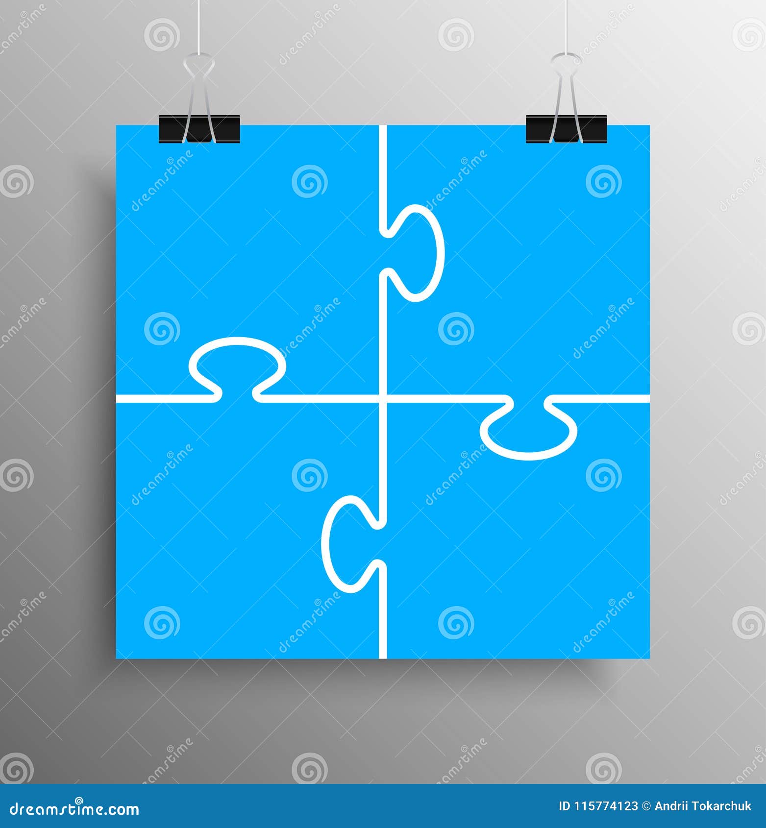 Rompecabezas Azul Del Paso De Infographic 4 Del Rompecabezas Del Pedazo ...