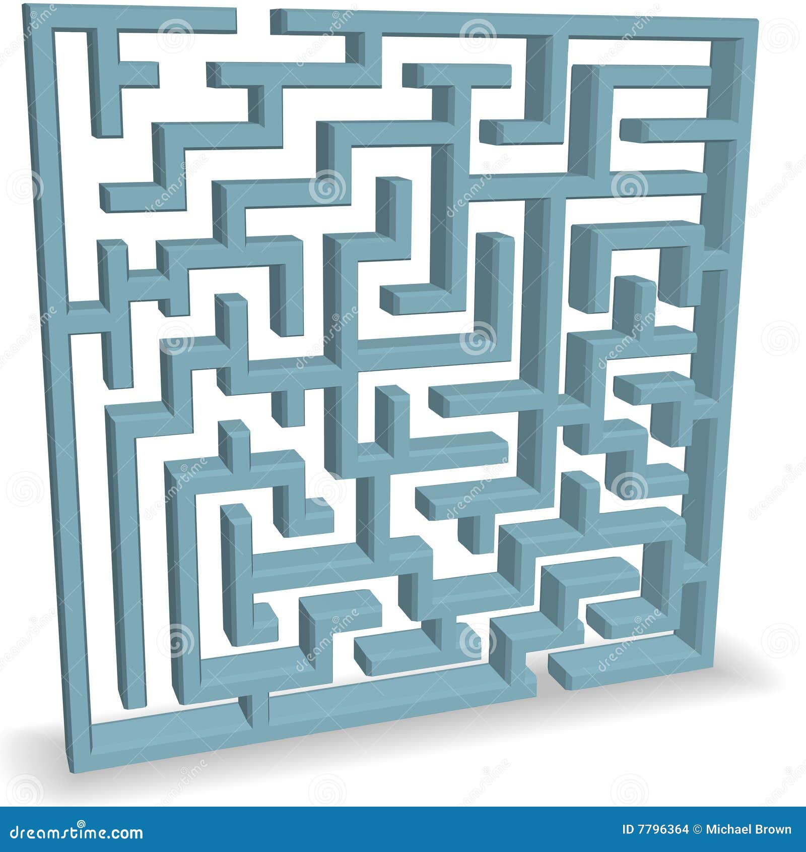 Rompecabezas Azul Vertical Del Laberinto En Sombra Ilustración del ...