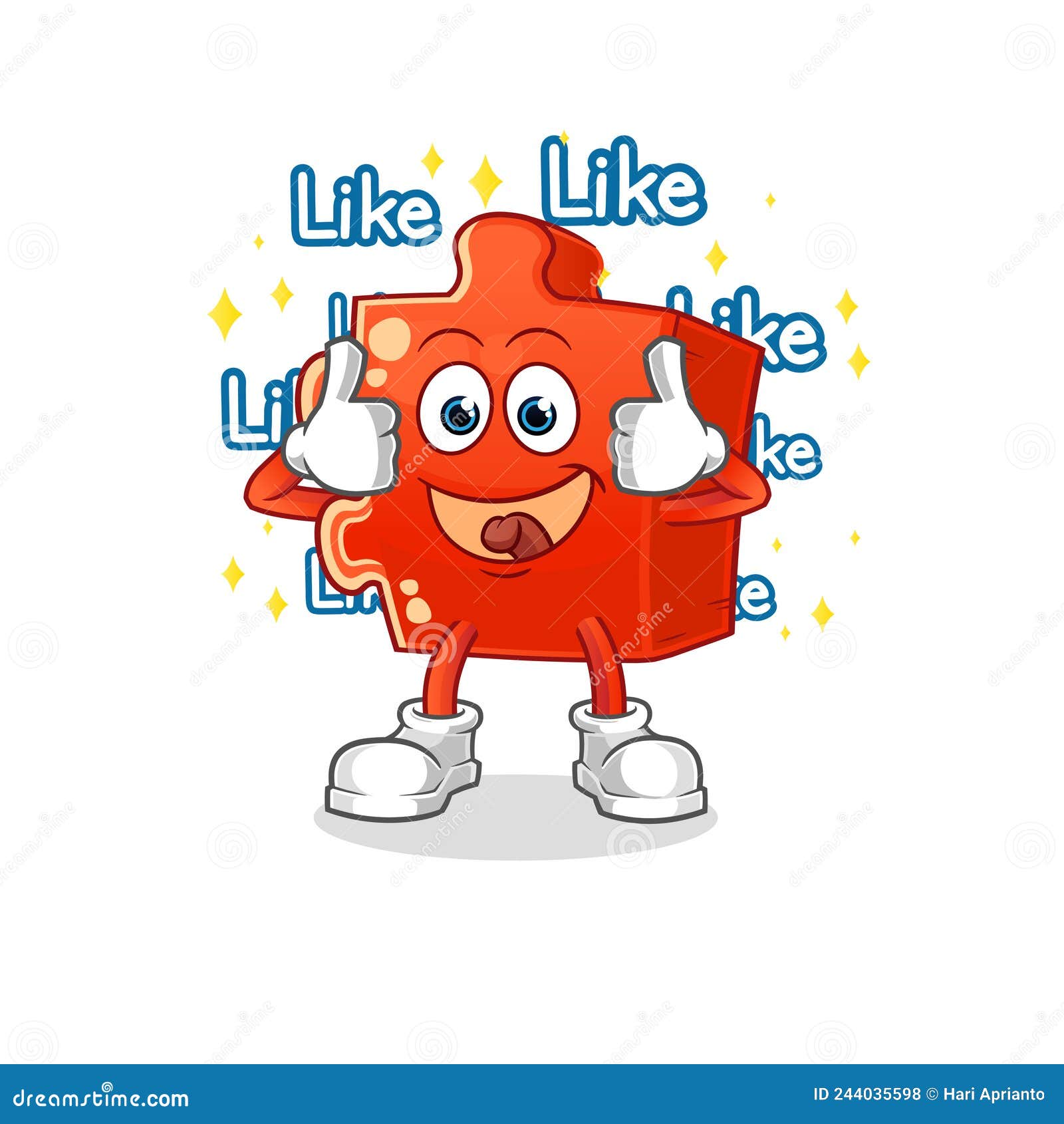 Rompecabezas Dan Muchos Me Gusta. Vector De Dibujos Animados ...