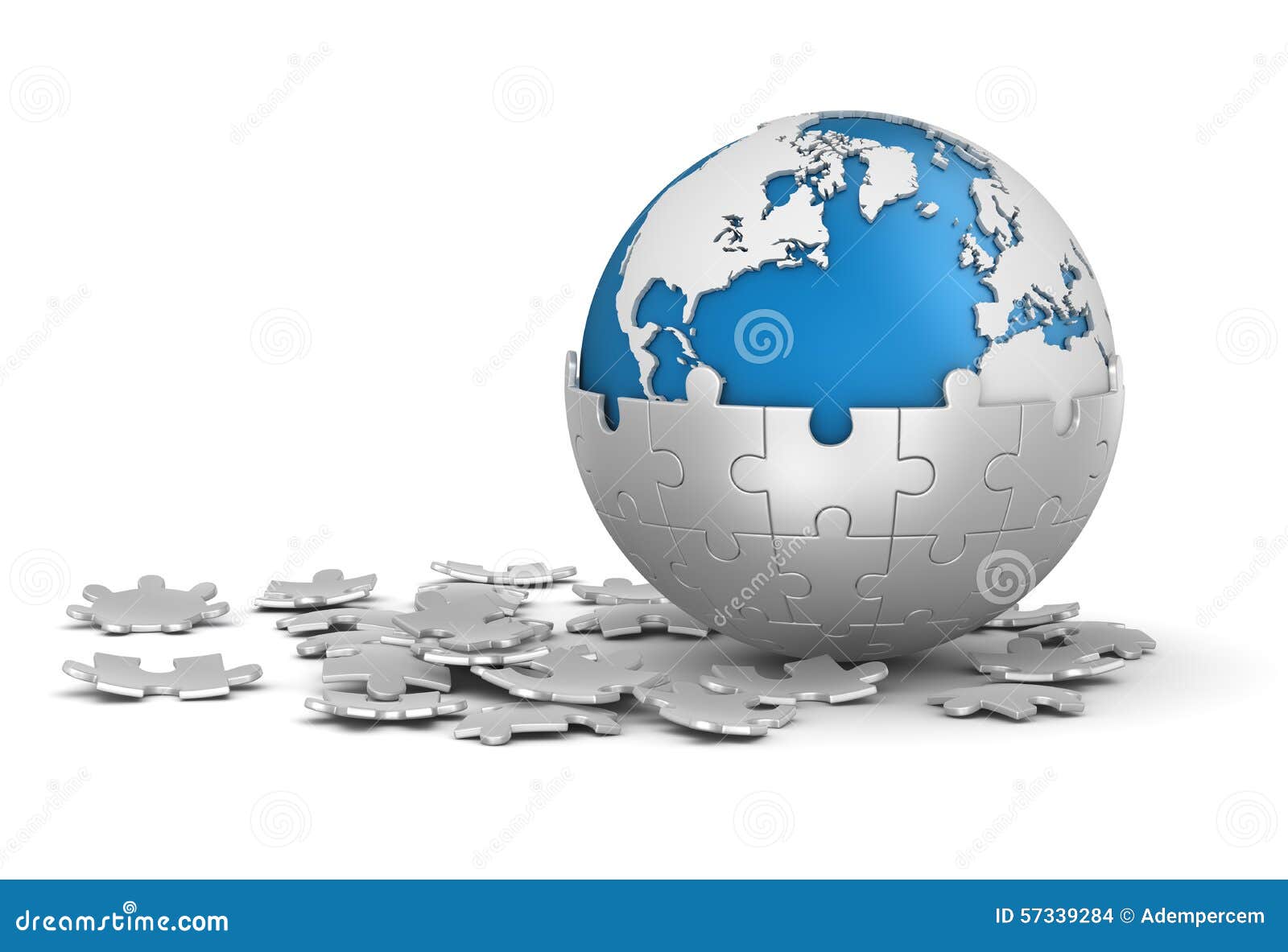 Rompecabezas Y Mapa Del Mundo De La Esfera Stock de ilustración ...