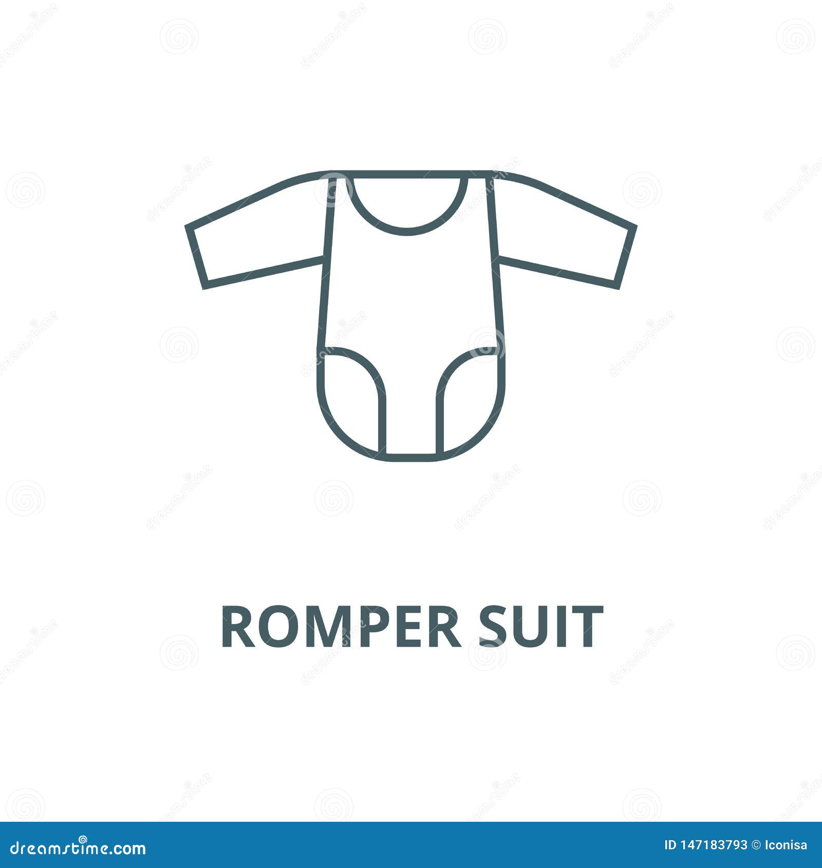 Romper Suit Vector Line Icon, Linear Concept, Outline Sign, Symbol ...