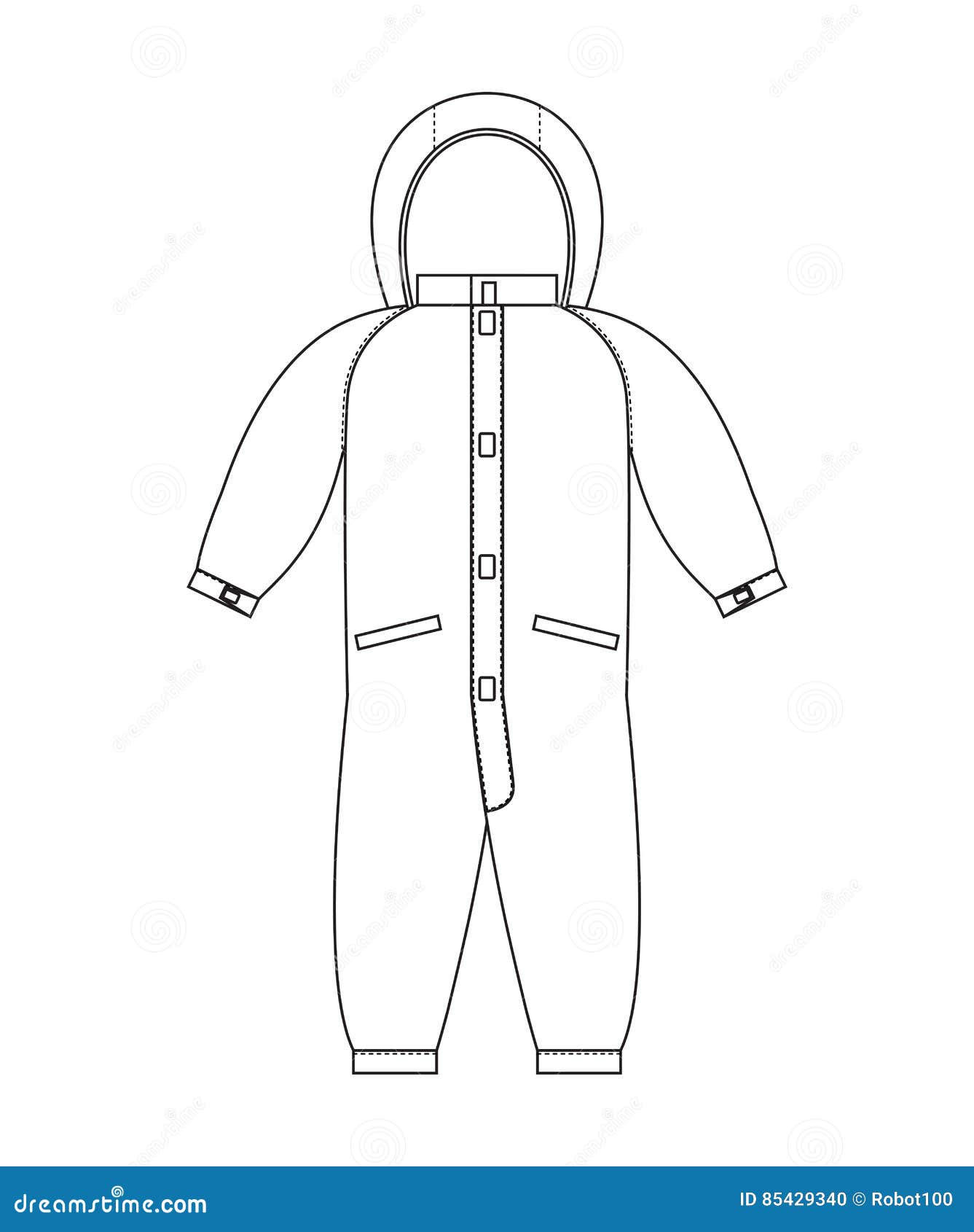 Rompers Template Scheme. Childrens Clothing Line Style Stock Vector ...