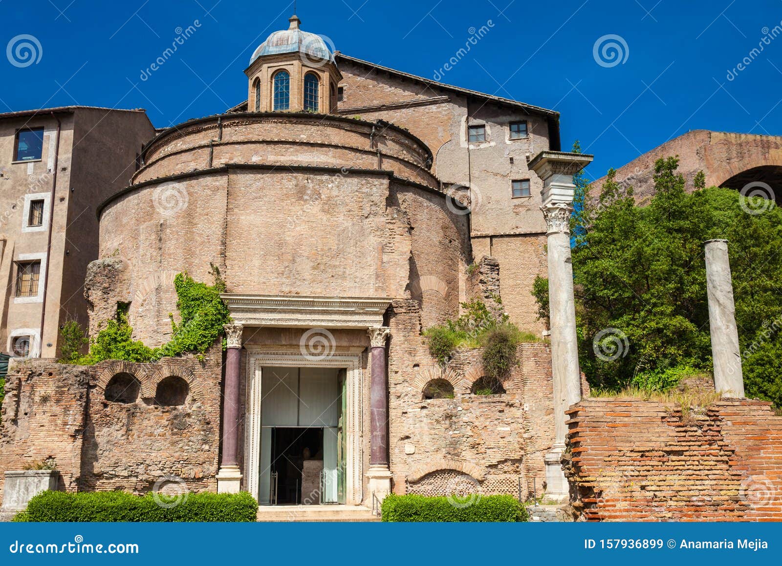 Romulus Temple at the Roman Forum in Rome Stock Image - Image of ruins ...