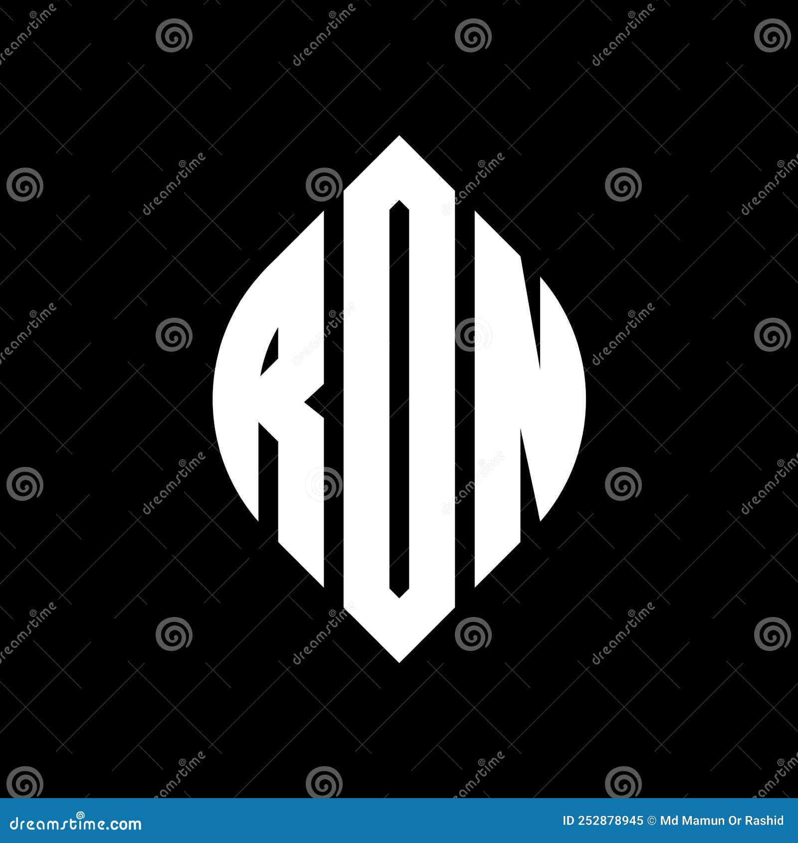 RON Circle Letter Logo Design With Circle And Ellipse Shape. RON ...