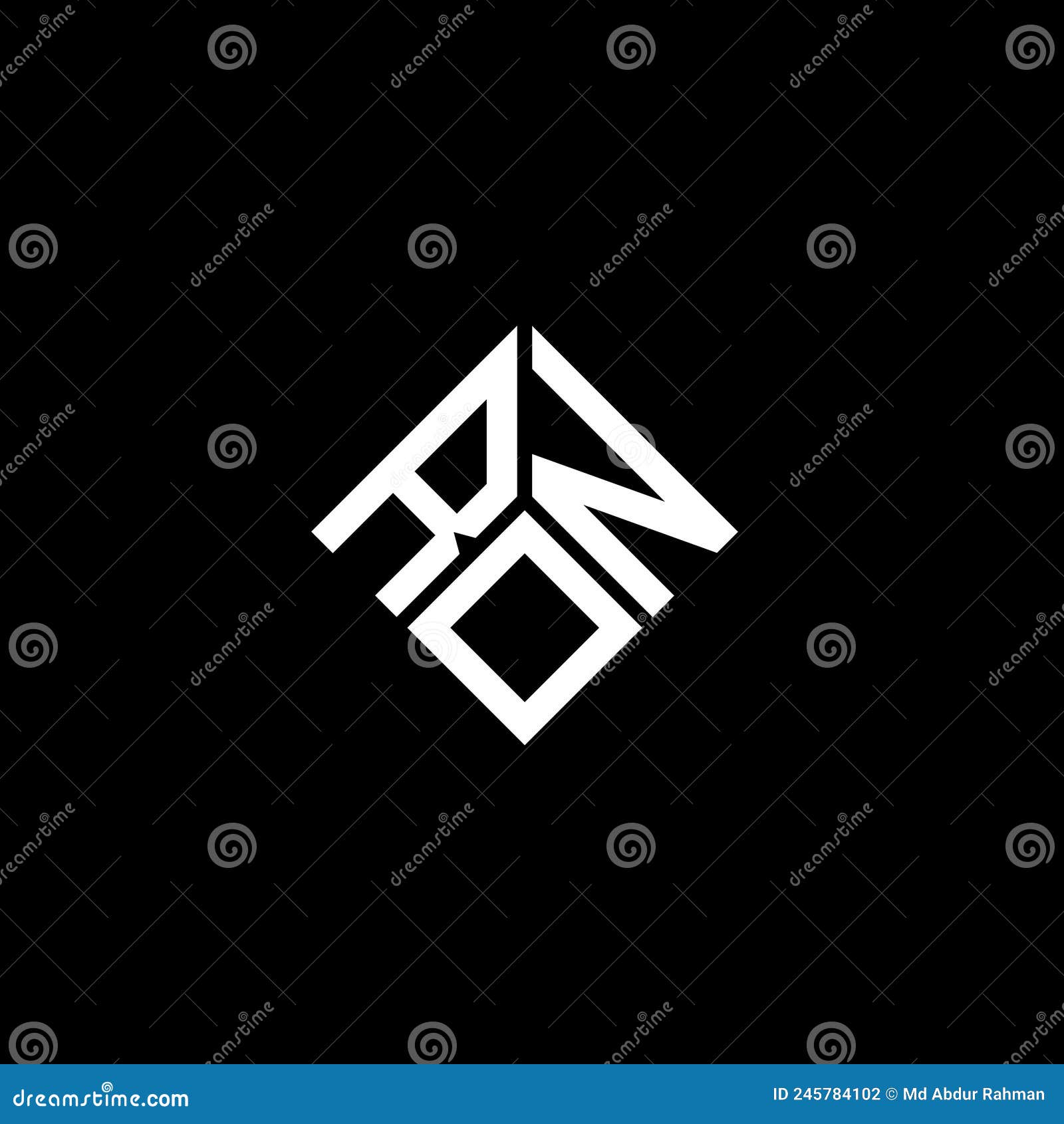 RON Letter Logo Design On Black Background. RON Creative Initials ...