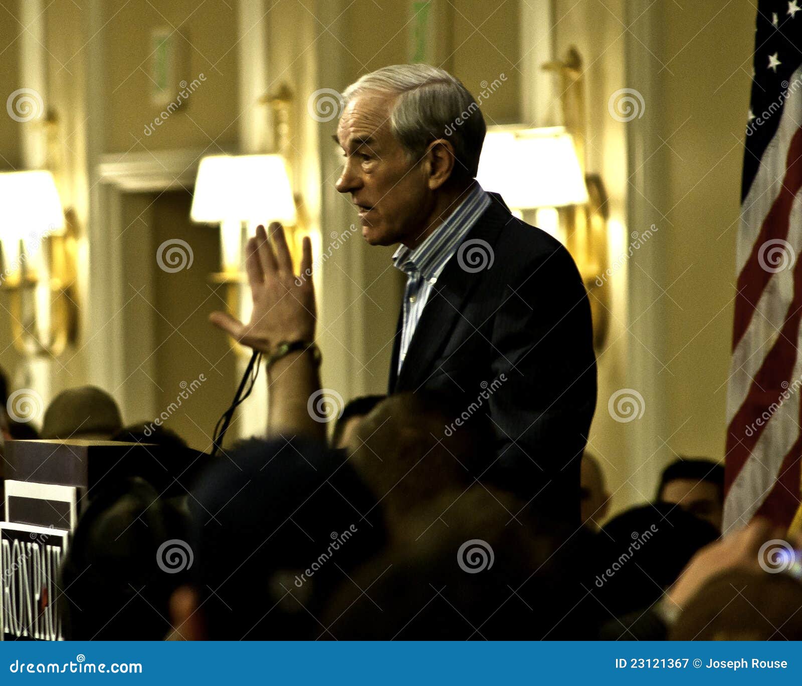 Ron Paul in Denver editorial photography. Image of waving - 23121367