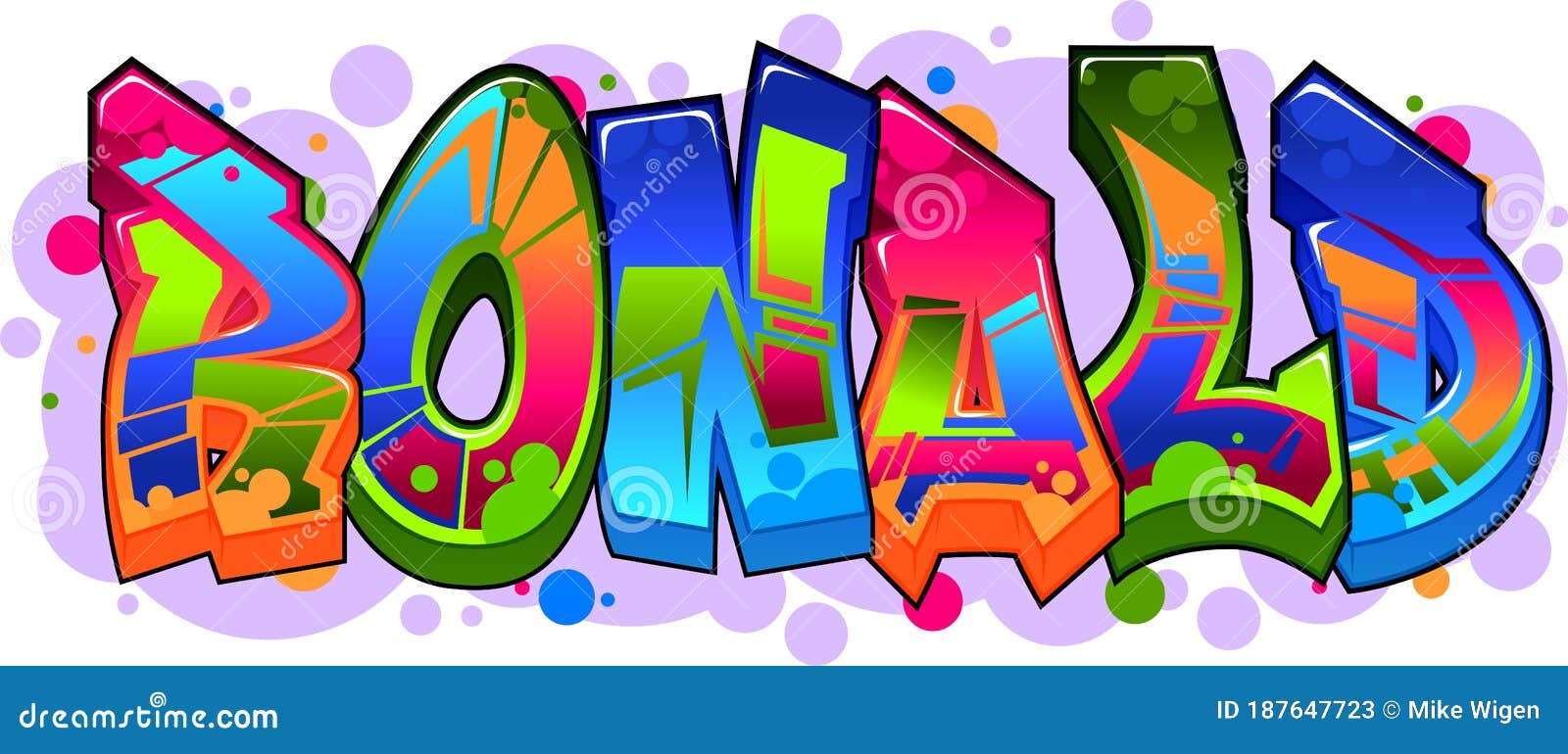 Ronald stock vector. Illustration of wallpaper, graffiti - 187647723