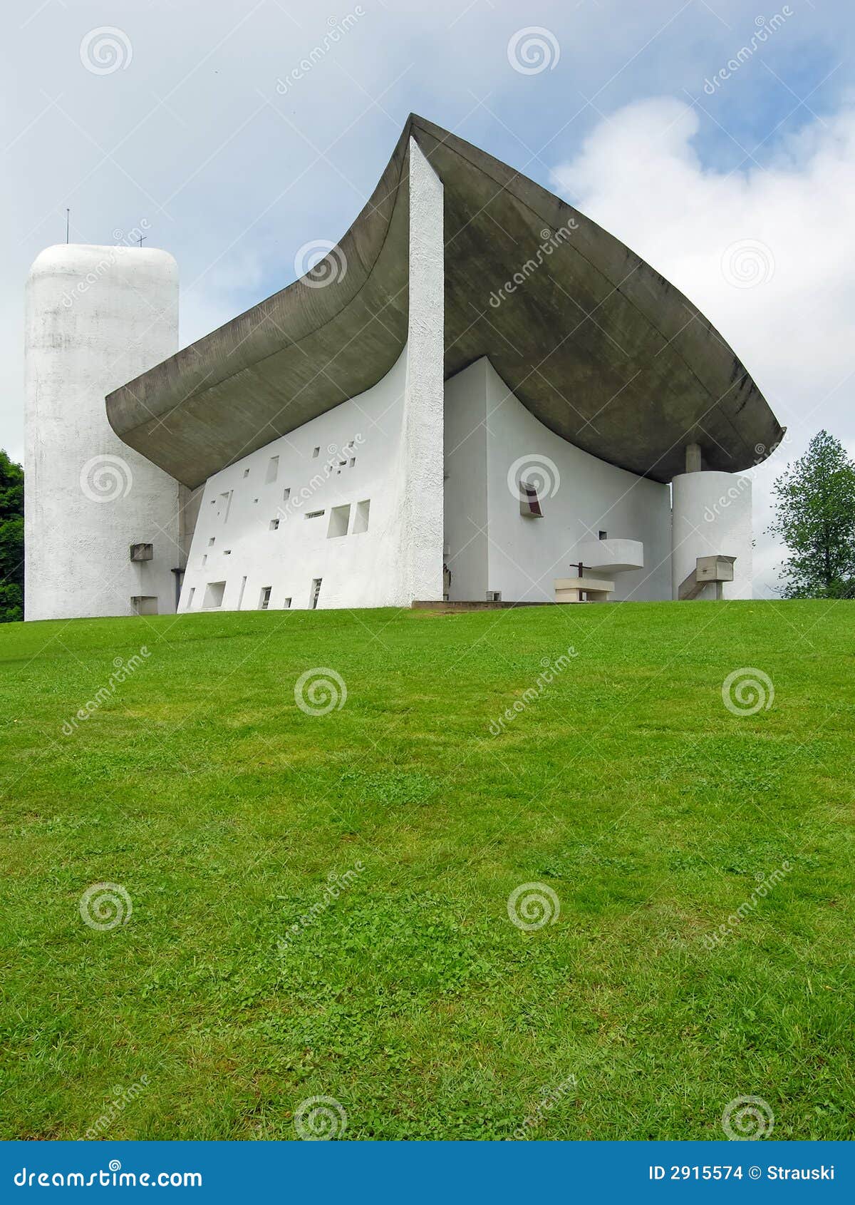 Ronchamp Chapel stock photo. Image of cloudscape, modern - 2915574