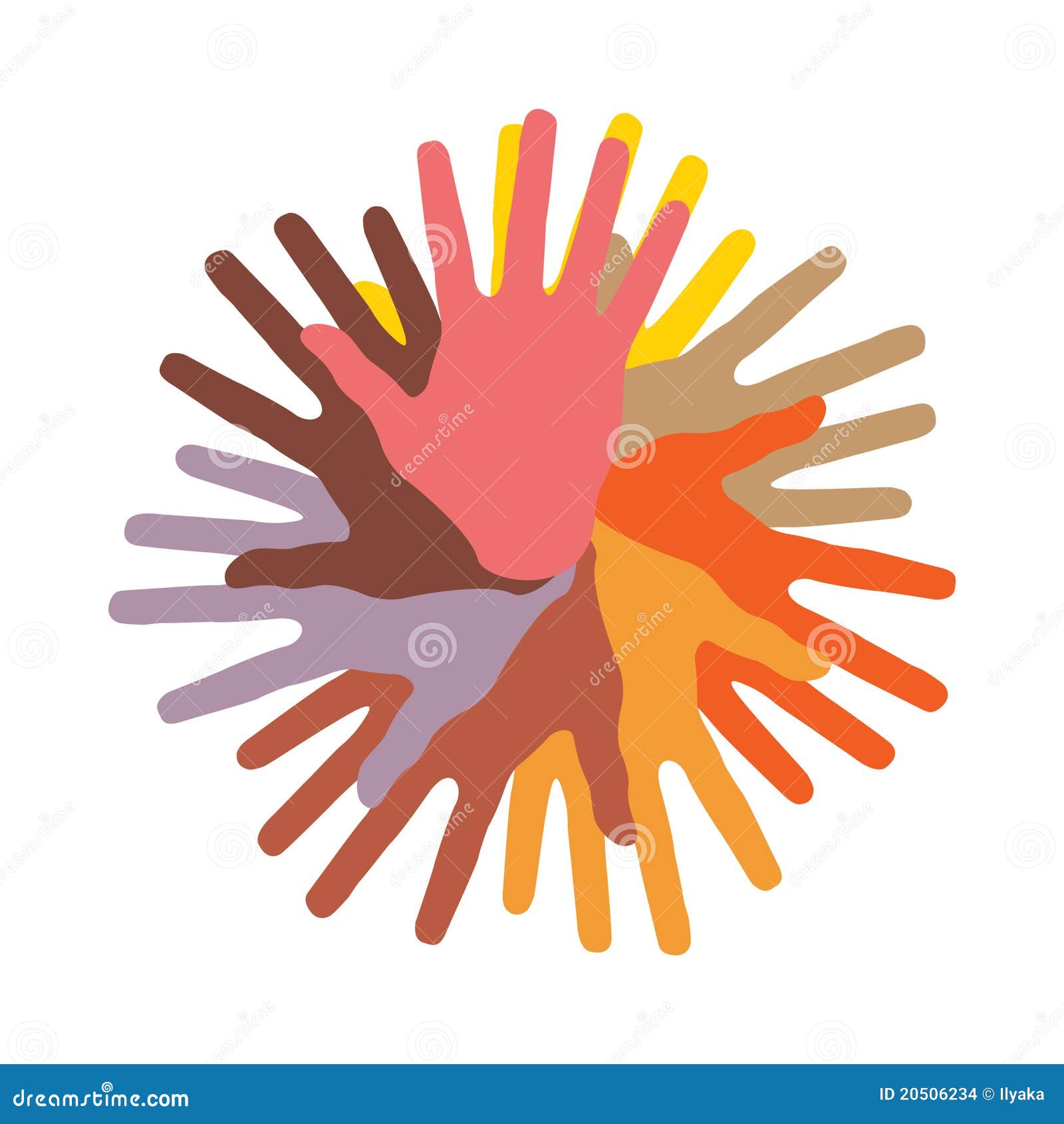 Rond coloré des mains illustration de vecteur. Illustration du ...