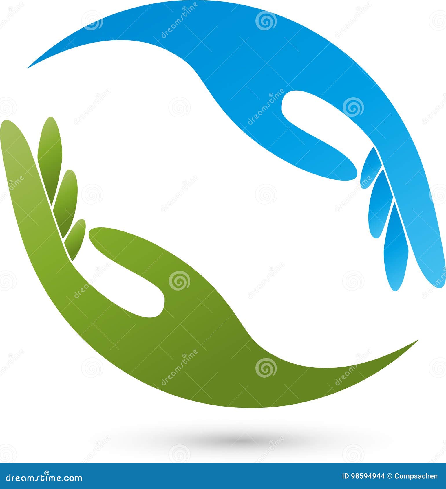 Rond De Deux Mains, Mains Et Logo D'aide Illustration de Vecteur ...