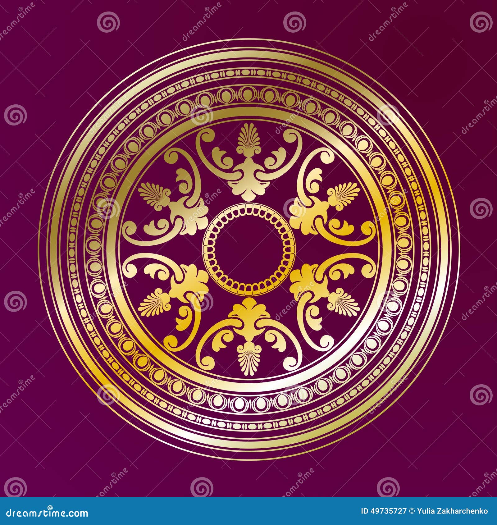 Rond Decoratief Gouden Ornament Vector Illustratie - Illustration of ...